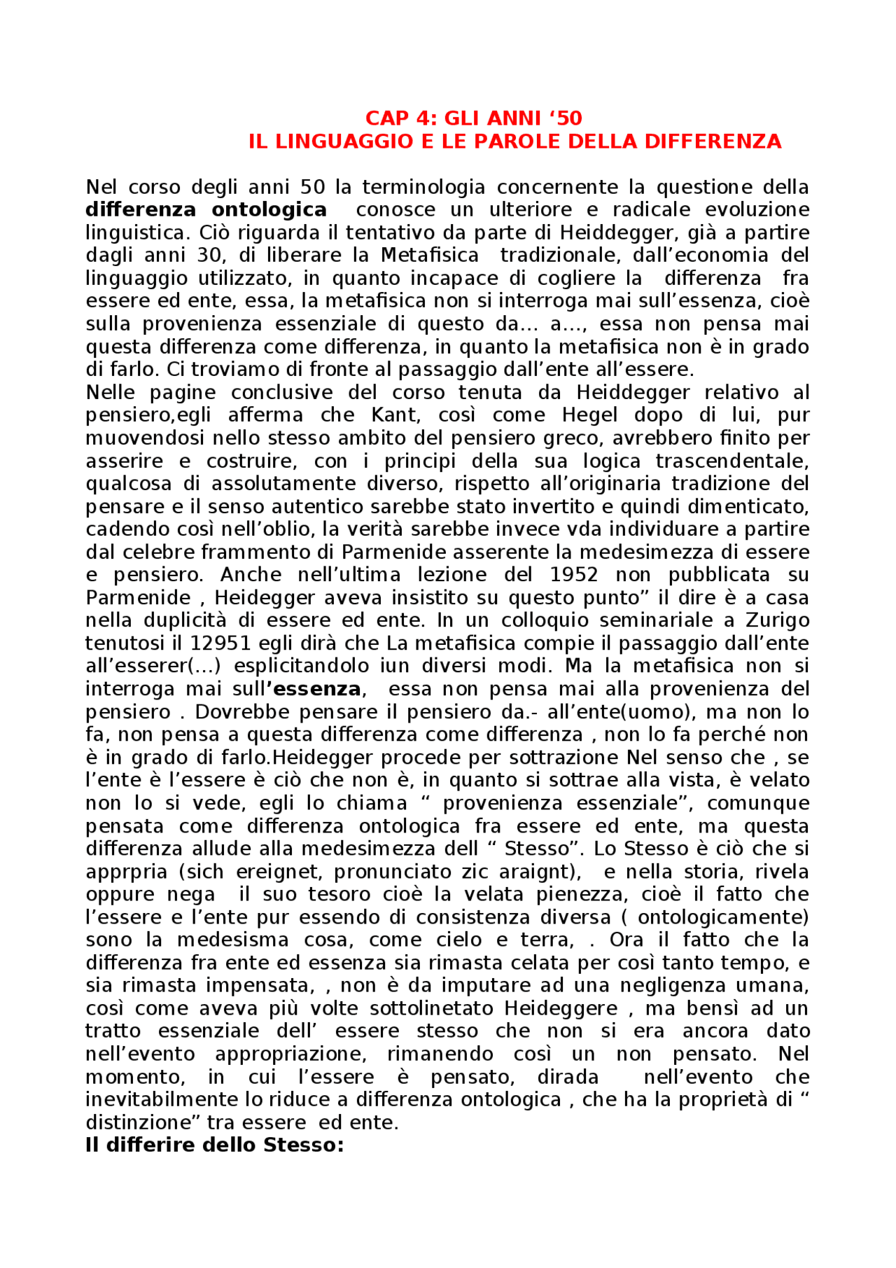 I Sentieri Della Differenza Cap Iv Docsity