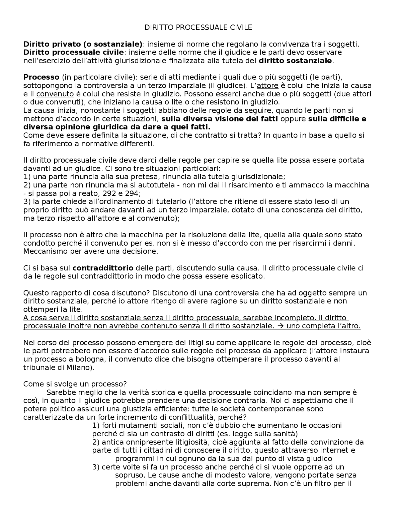 Appunti Diritto Processuale Civile Docsity