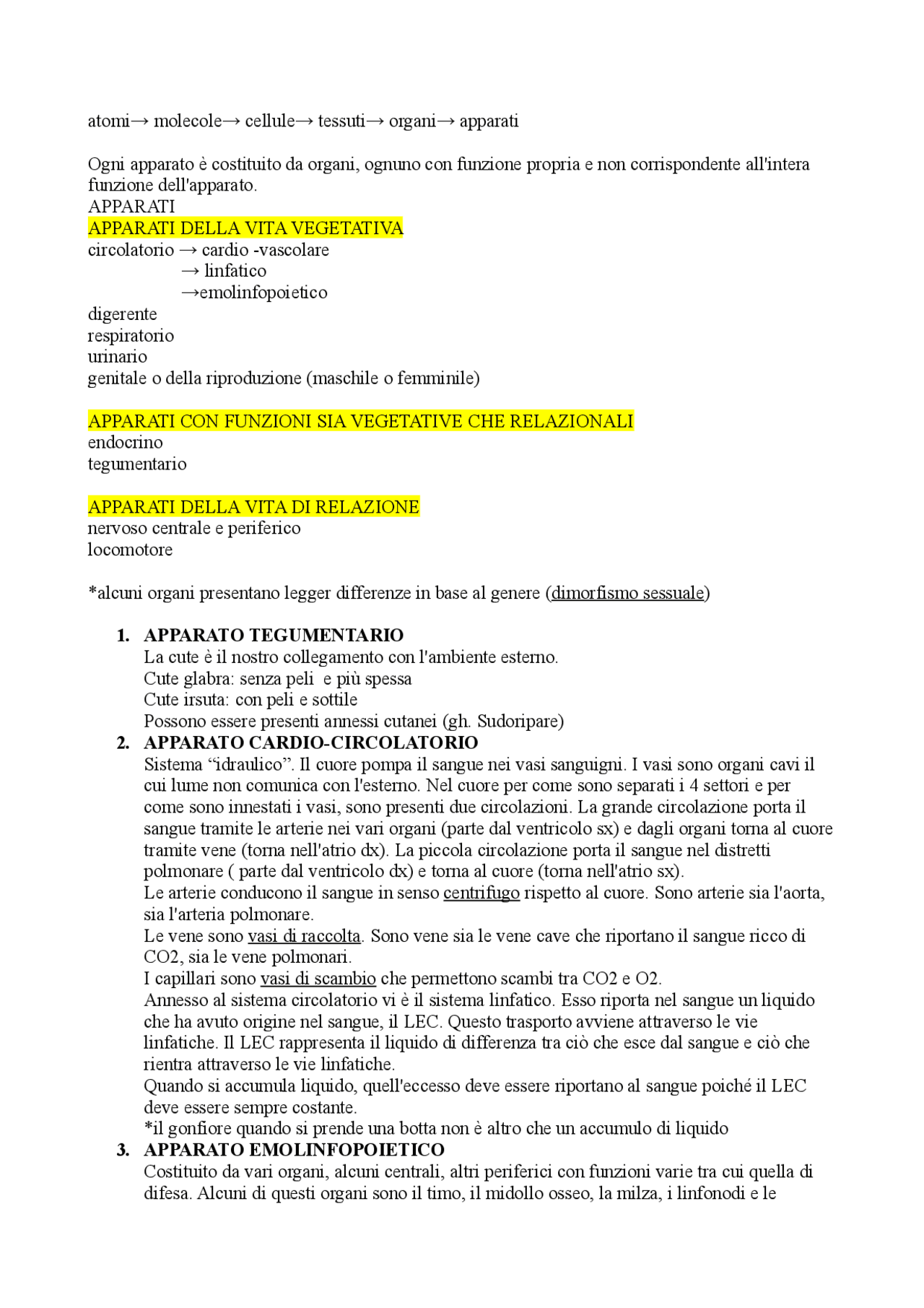 Anatomia Di Base Per Professioni Sanitarie Docsity