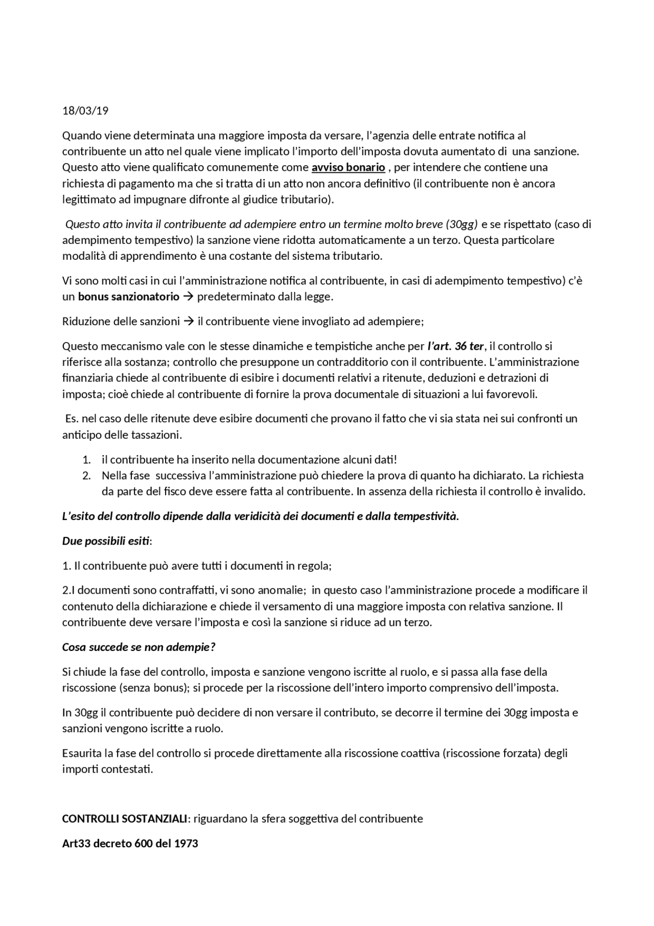 Diritto Tributario Lezione 1 Docsity