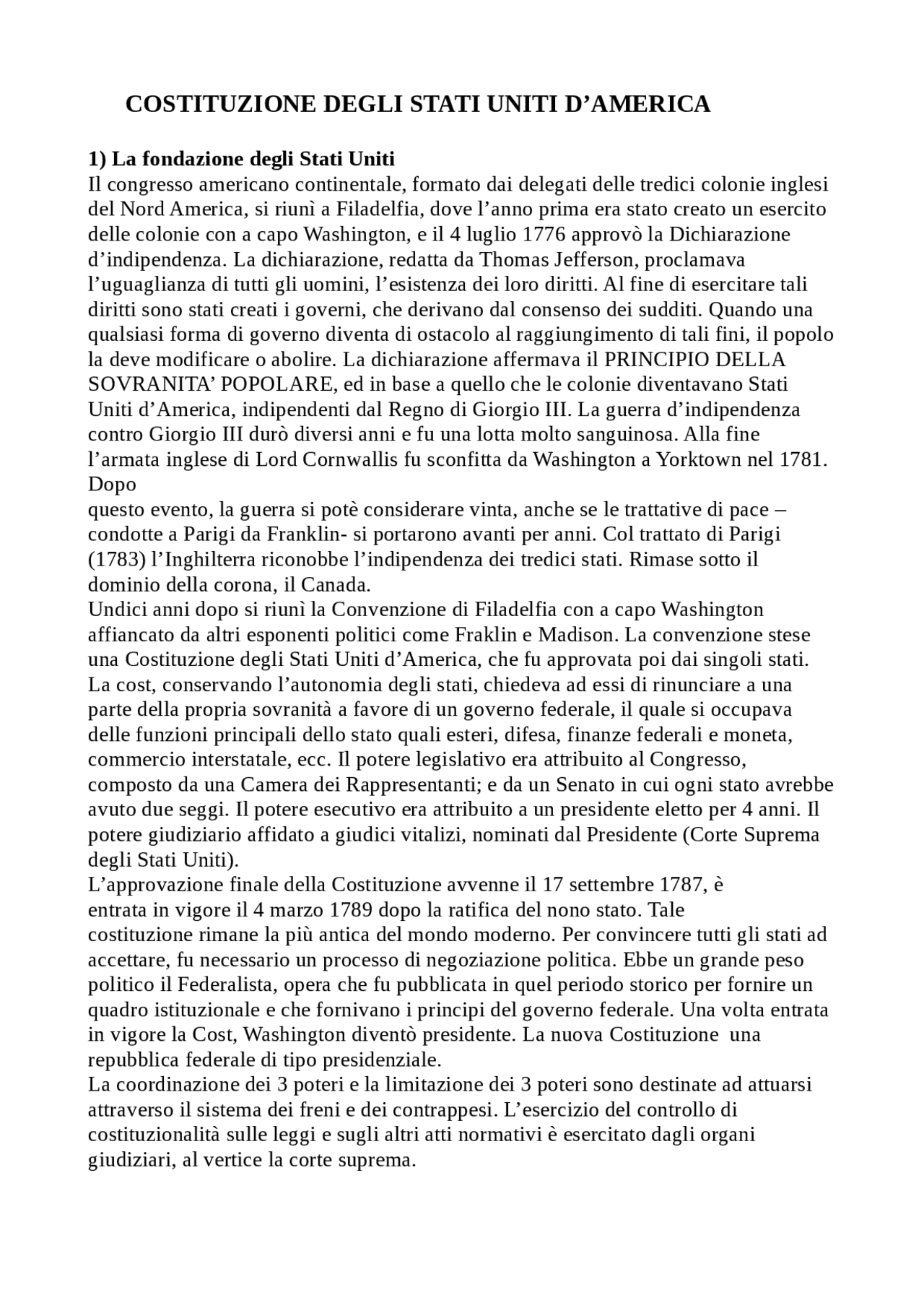 Riassunti Dei Vari Stati Docsity