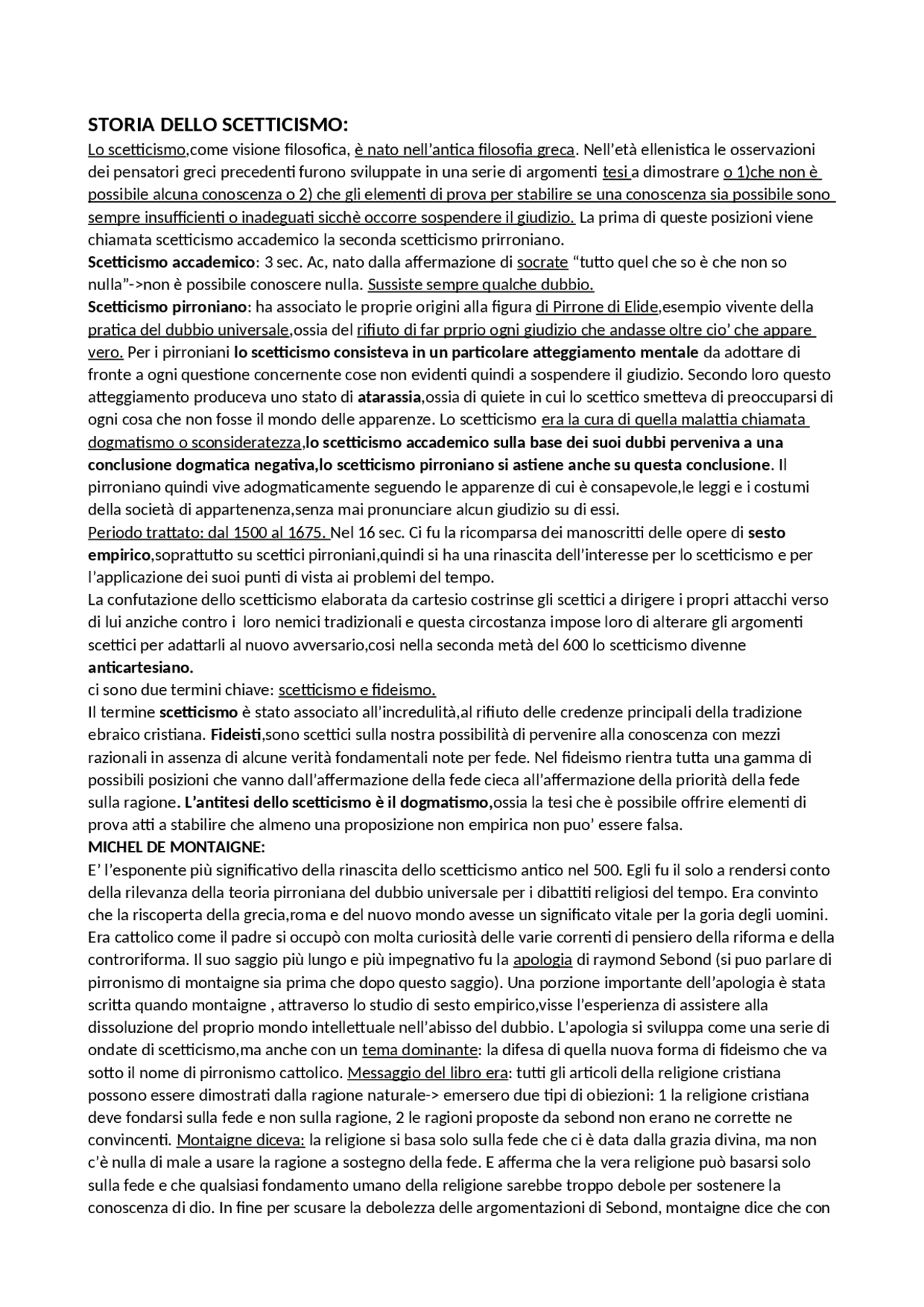 Storia Dello Scetticismo Popkin Docsity