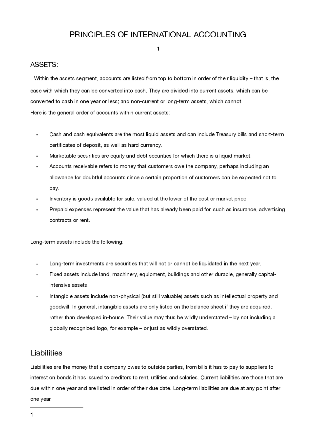 International accounting - Docsity