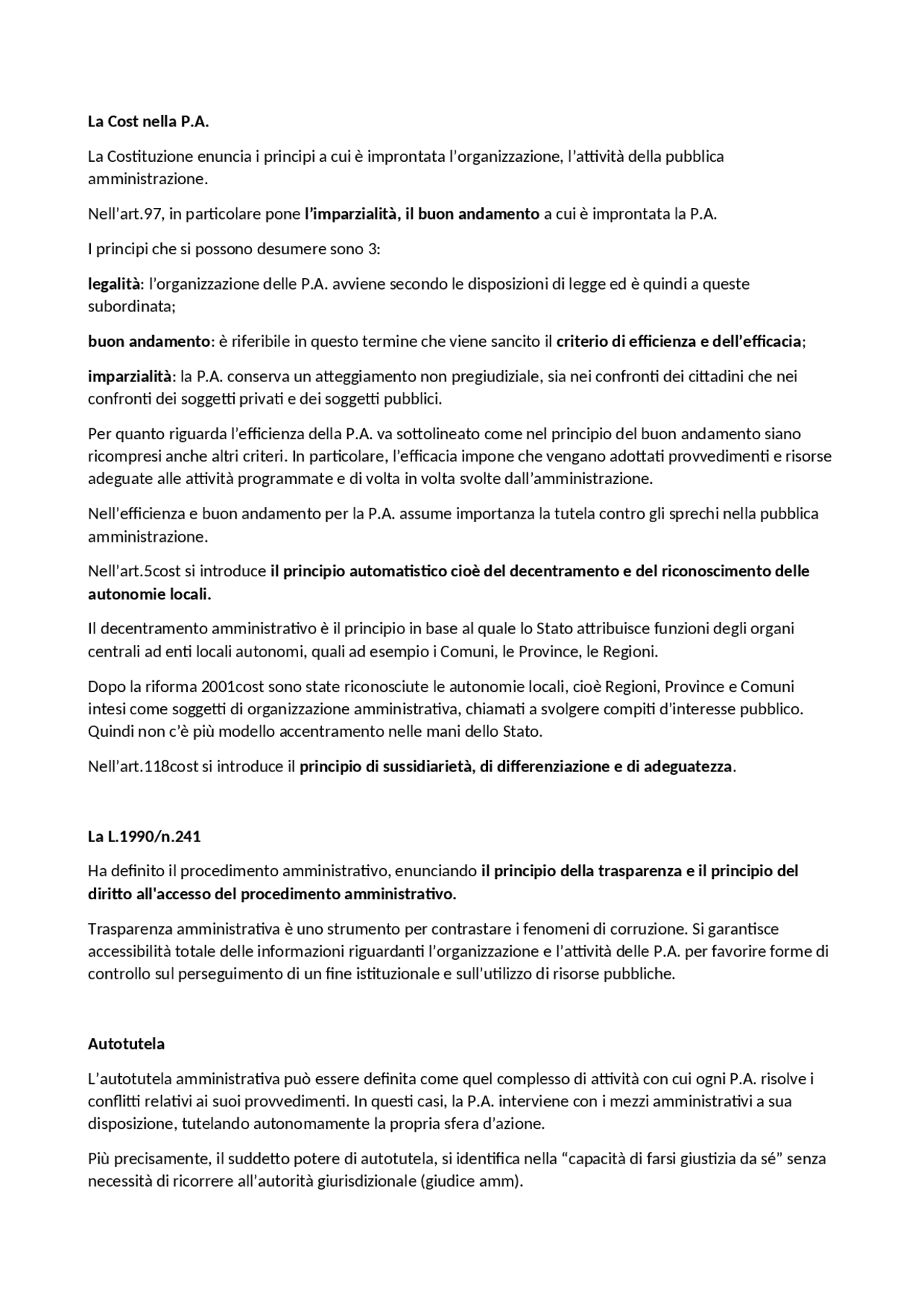 Capitoli riassunti del clarich - Docsity