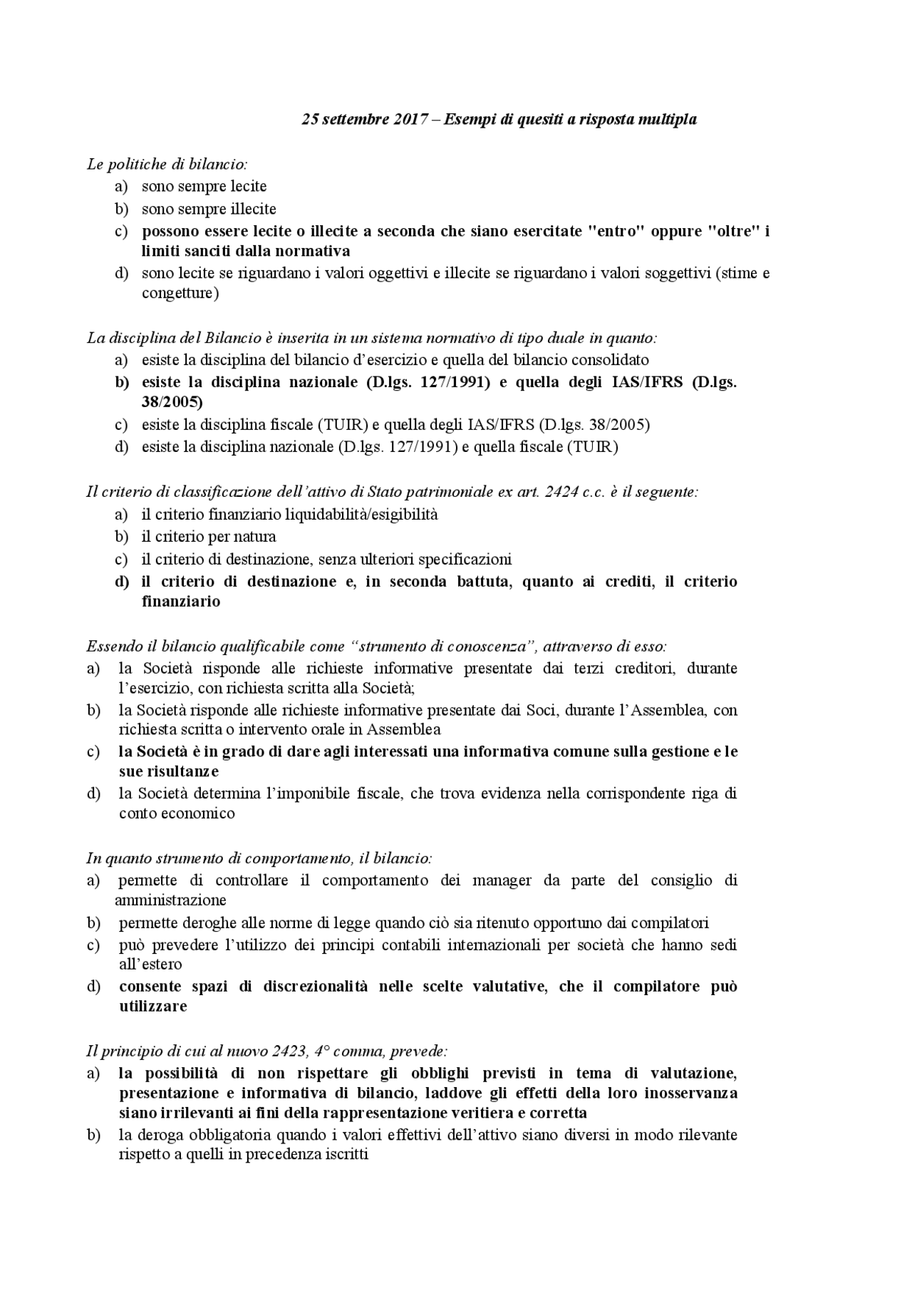 Prova Esame Ragioneria Docsity