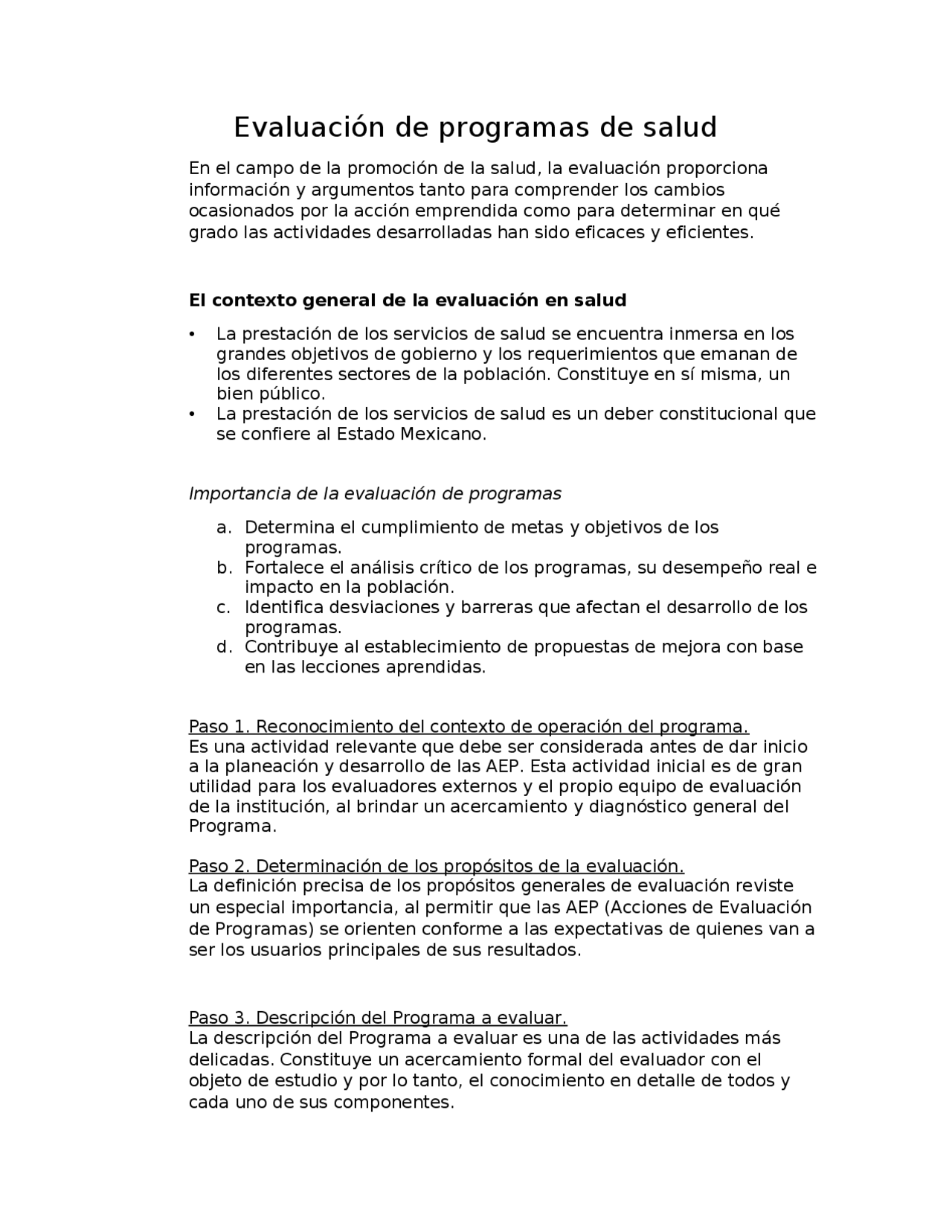 Evaluación de programas de salud | Guías, Proyectos, Investigaciones de ...
