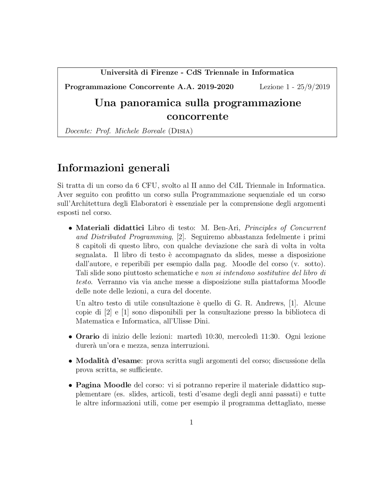 Dispense Programmazione concorrente | Dispense di Programmazione Java | Docsity