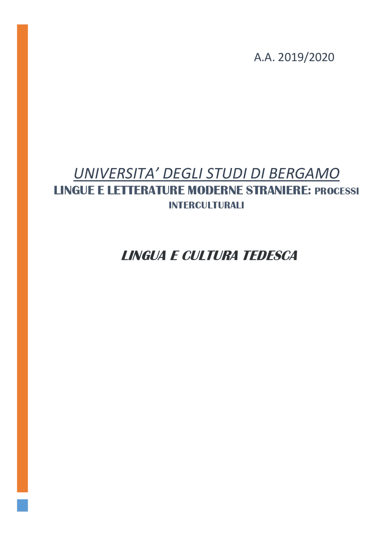 Lingua E Cultura Tedesca Docsity