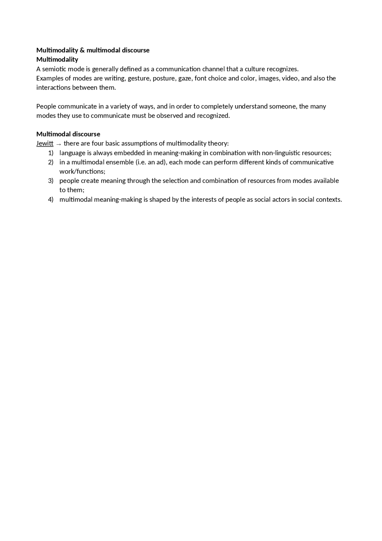 Multimodality And Multimodal Discourse Docsity