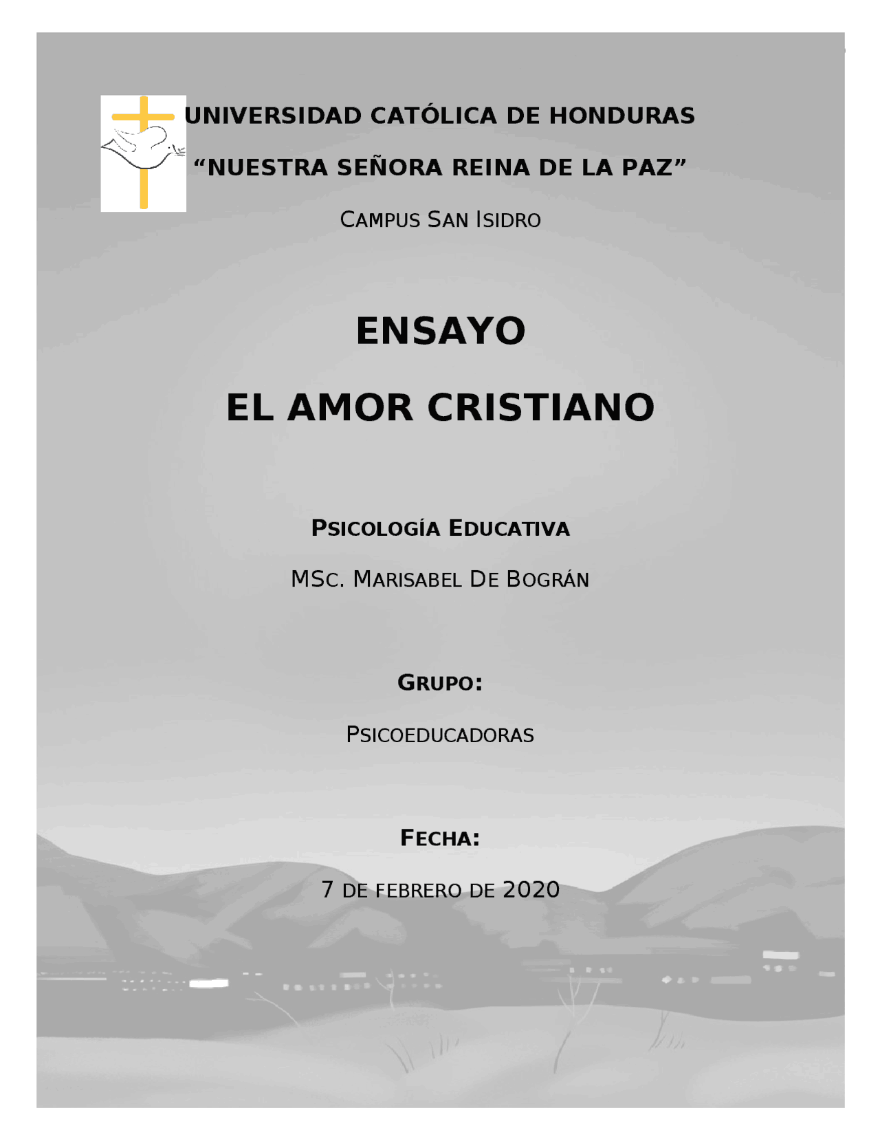 Amor Cristiano, el amor como valor, tipos de amor - Docsity