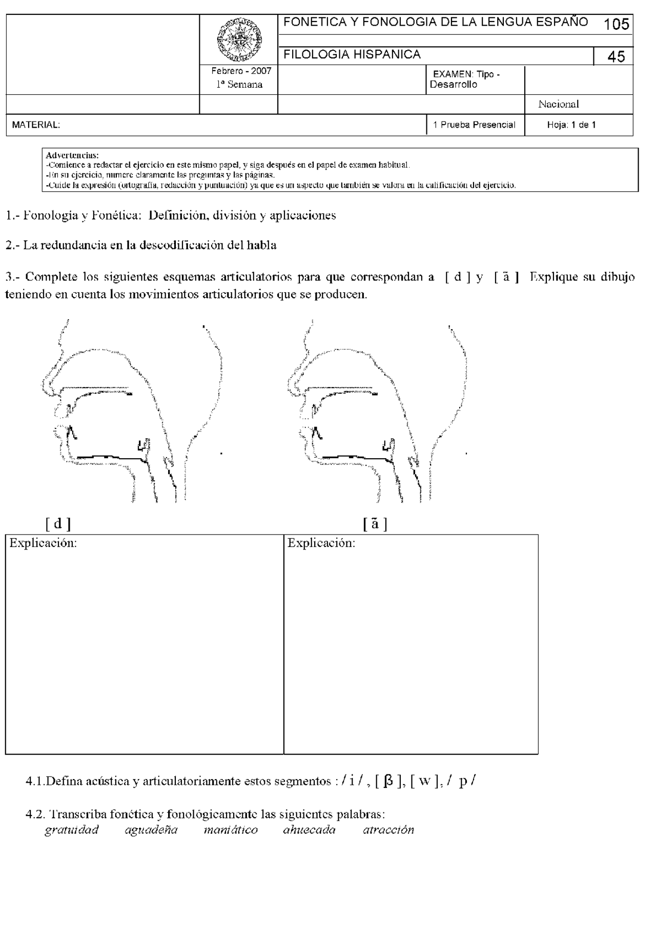 Ejercicios Fonética Docsity