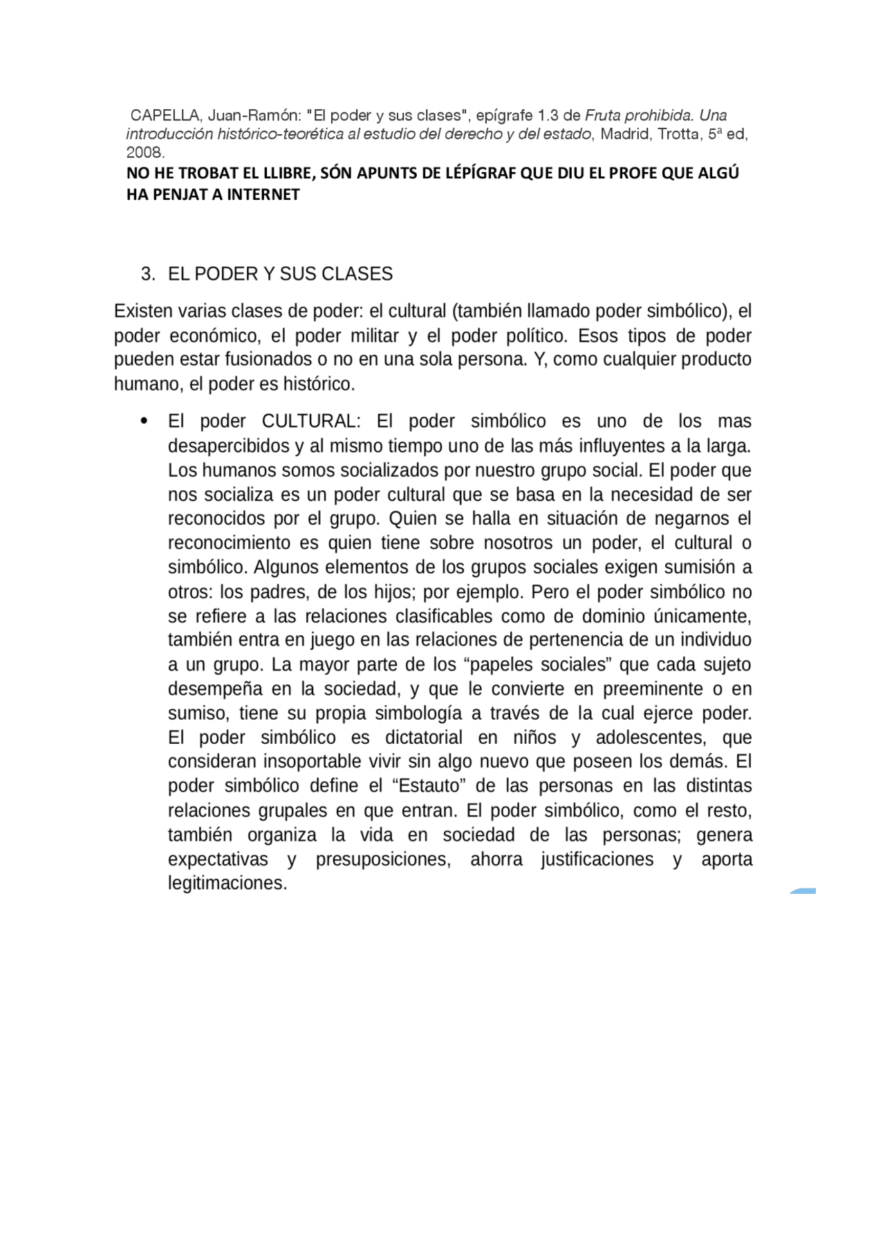 Apunts Fonaments Del Dret Docsity