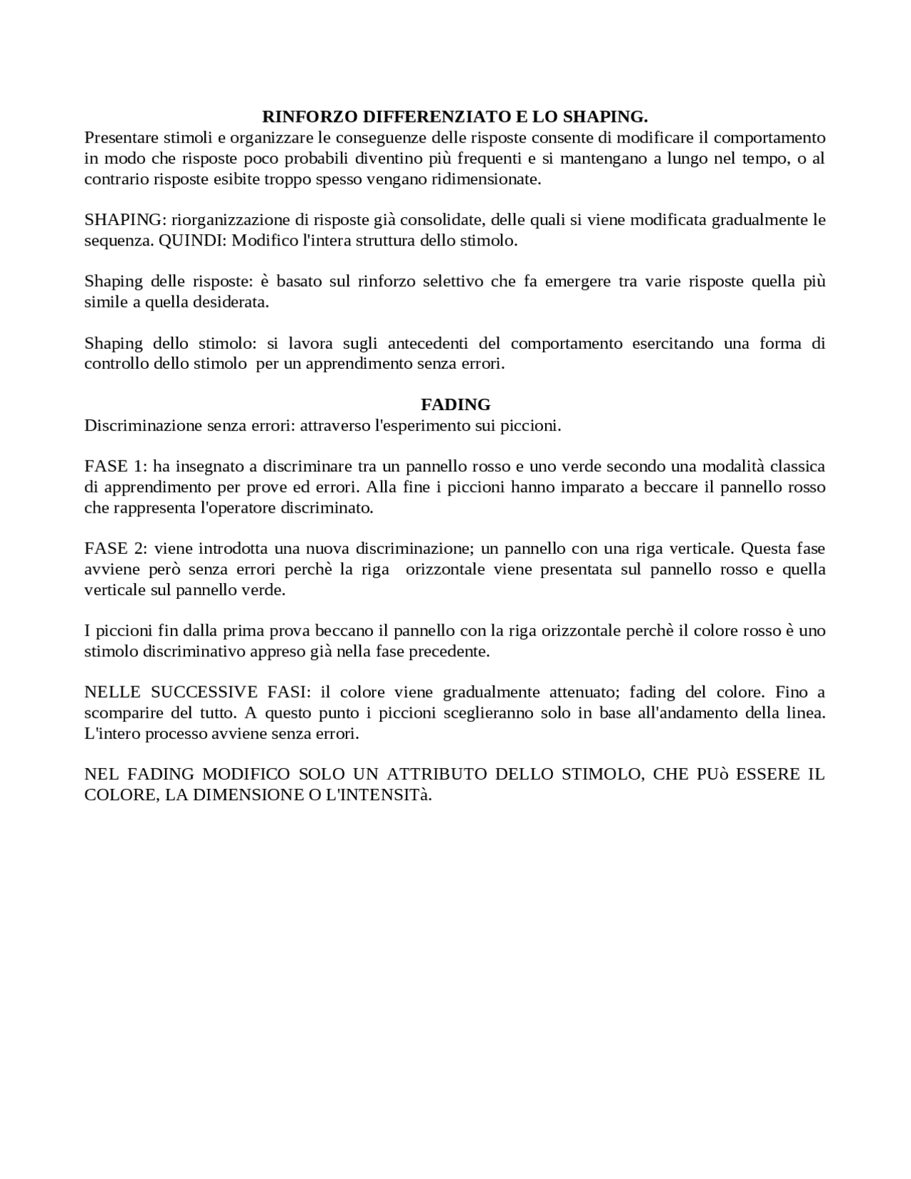 Silvia Perini - shaping e fading - Docsity