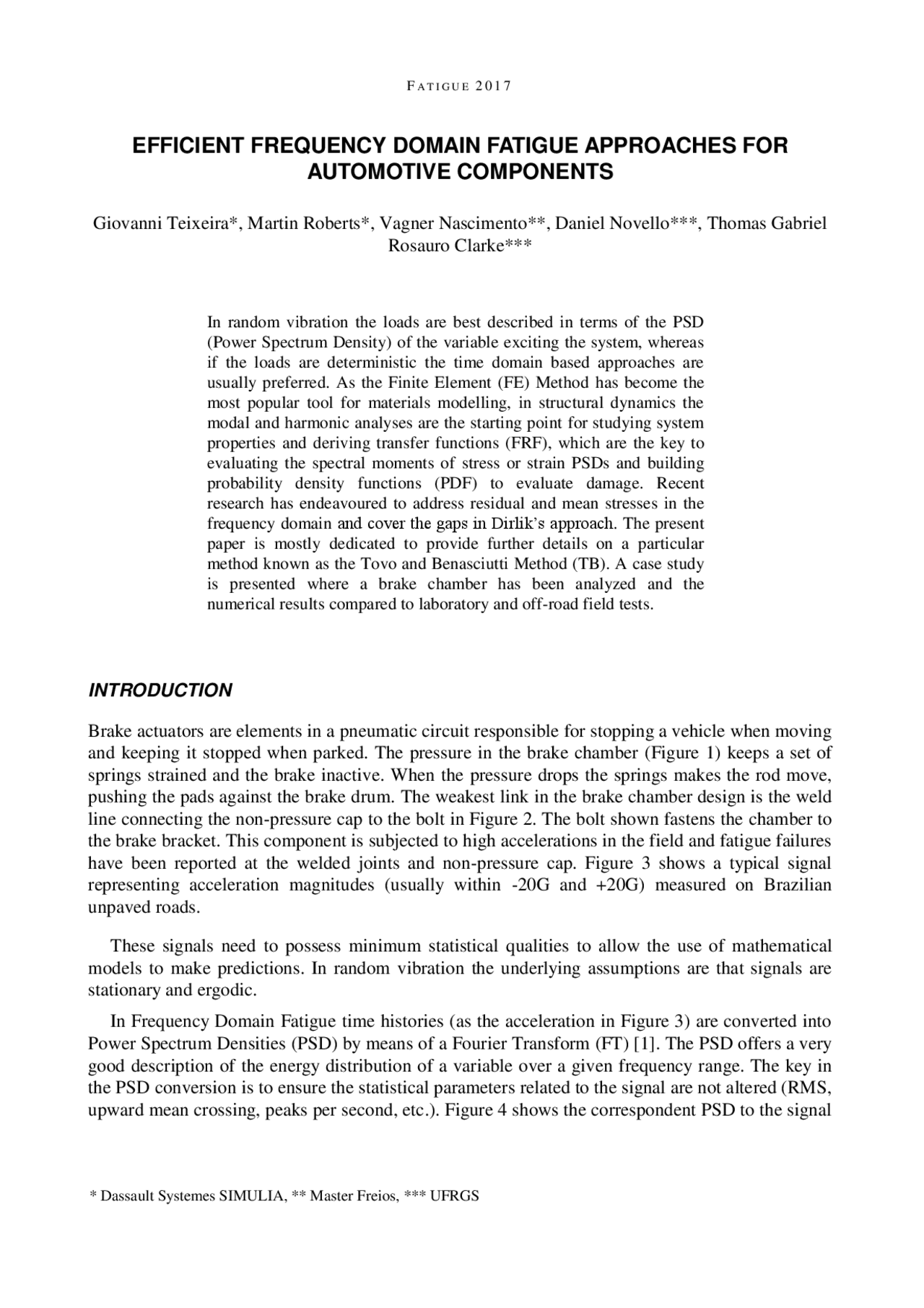 Efficient Frequency Domain Fatigue Approaches For Automotive Components