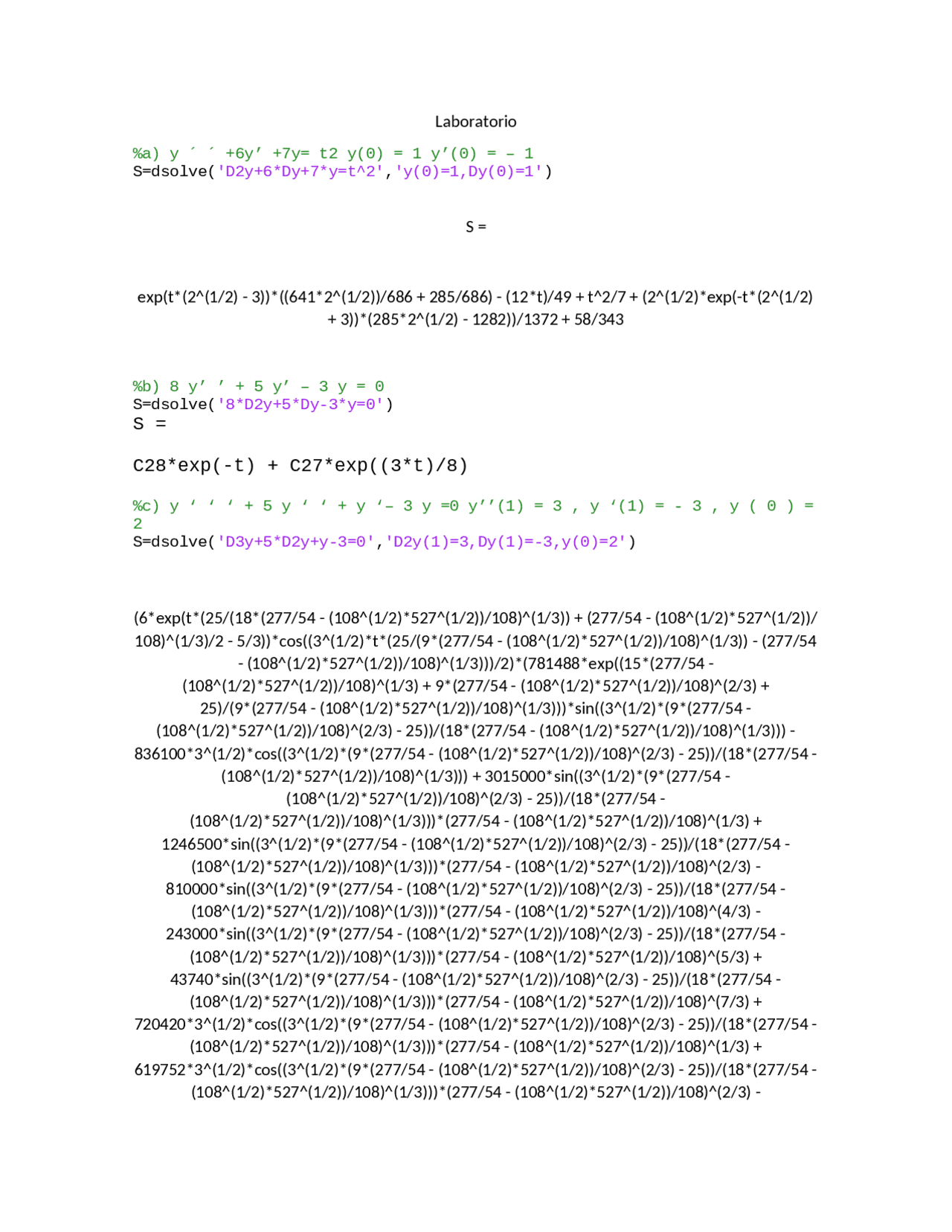 Matlab ejemplos taller - Docsity