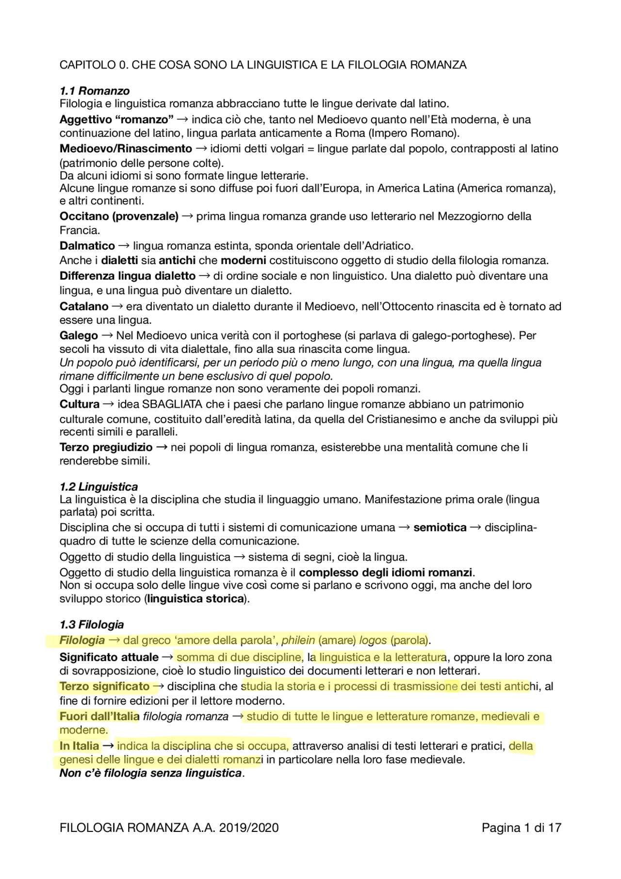Filologia Romanza Riassunto Manuale Docsity