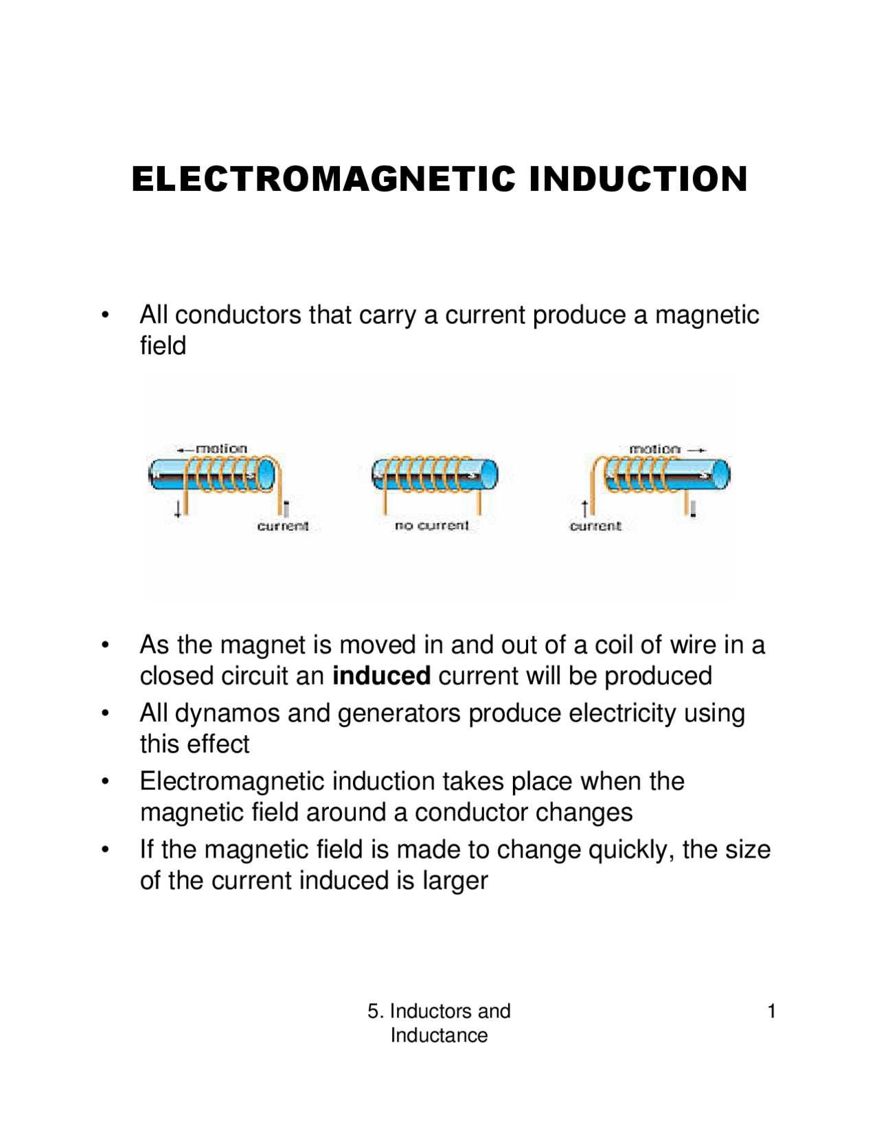 Electromagnetic Induction Docsity