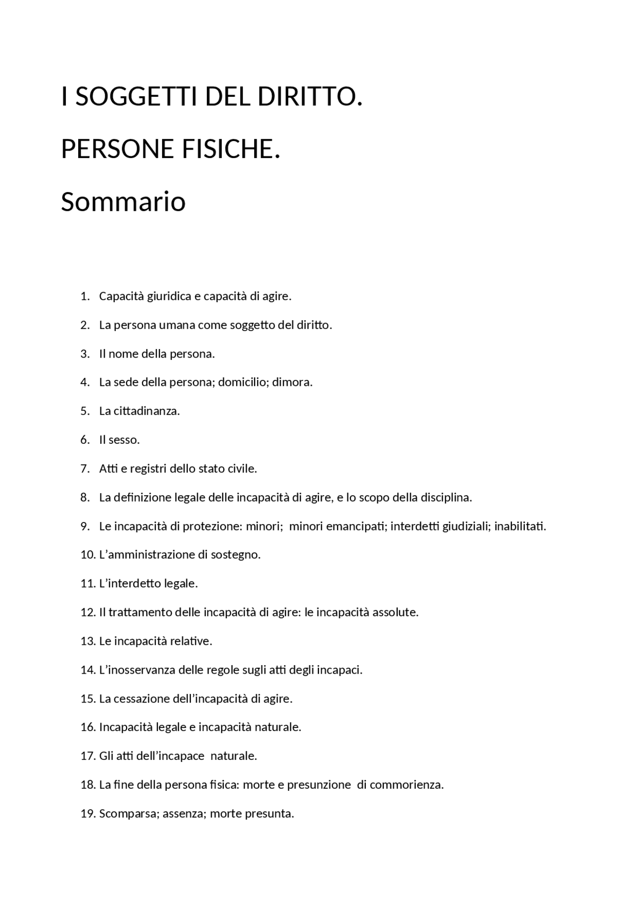 Appunti Diritto Privato I Soggetti Del Diritto Docsity