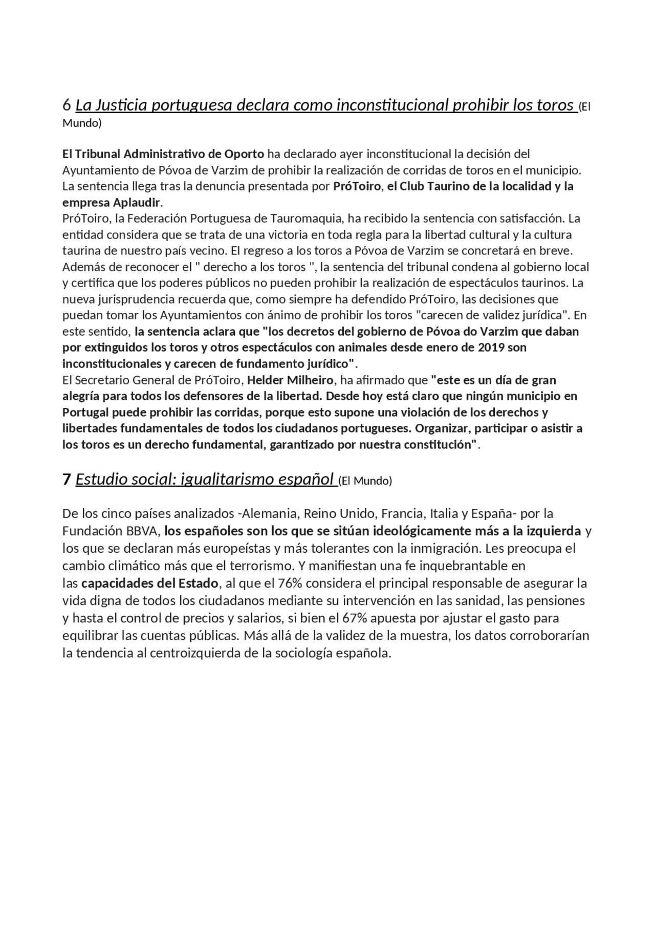 Articoli di giornale in spagnolo | Dispense di Lingua Spagnola | Docsity