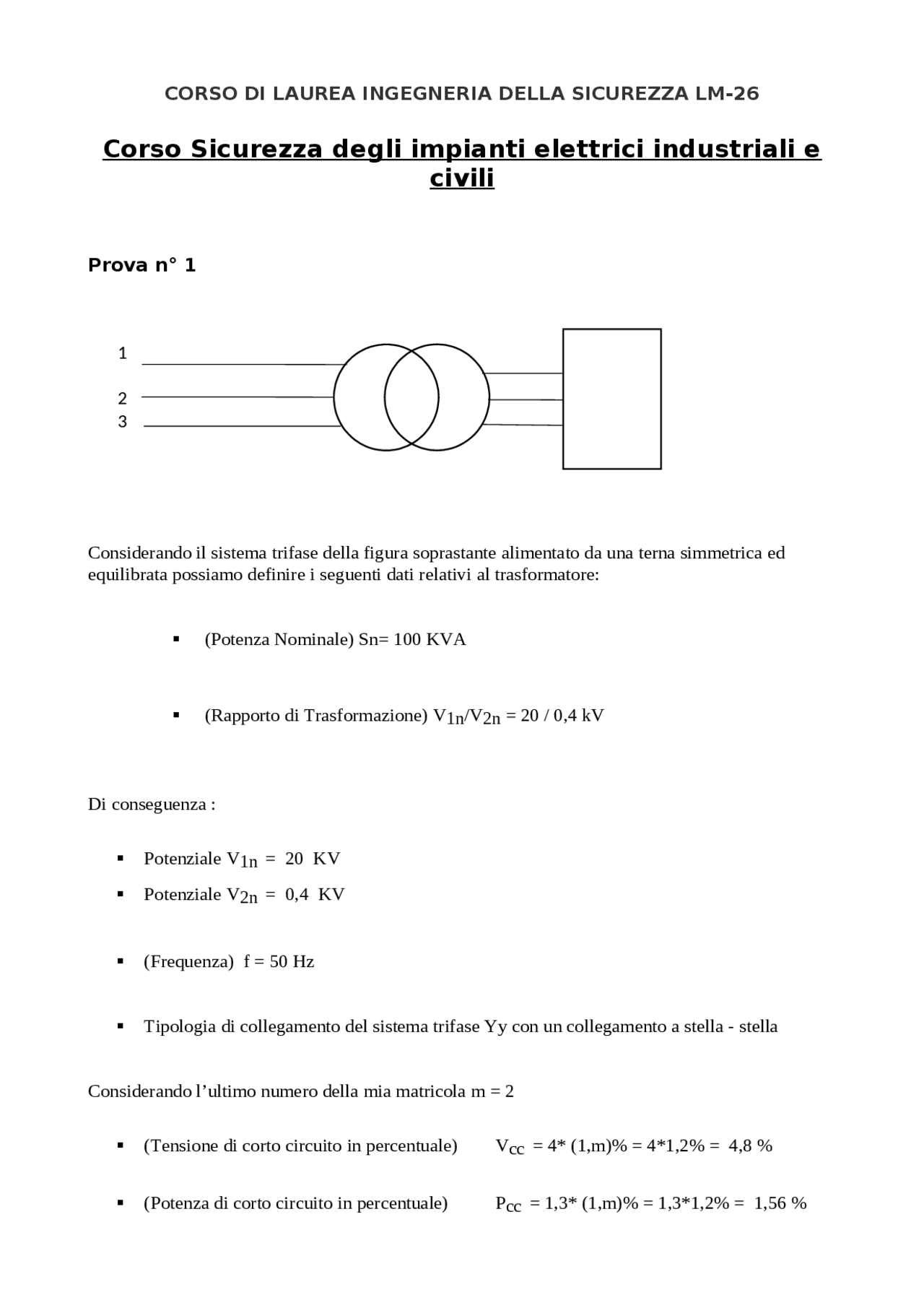 Elaborato Sicurezza Degli Impianti Elettrici Industriali E Civili Docsity