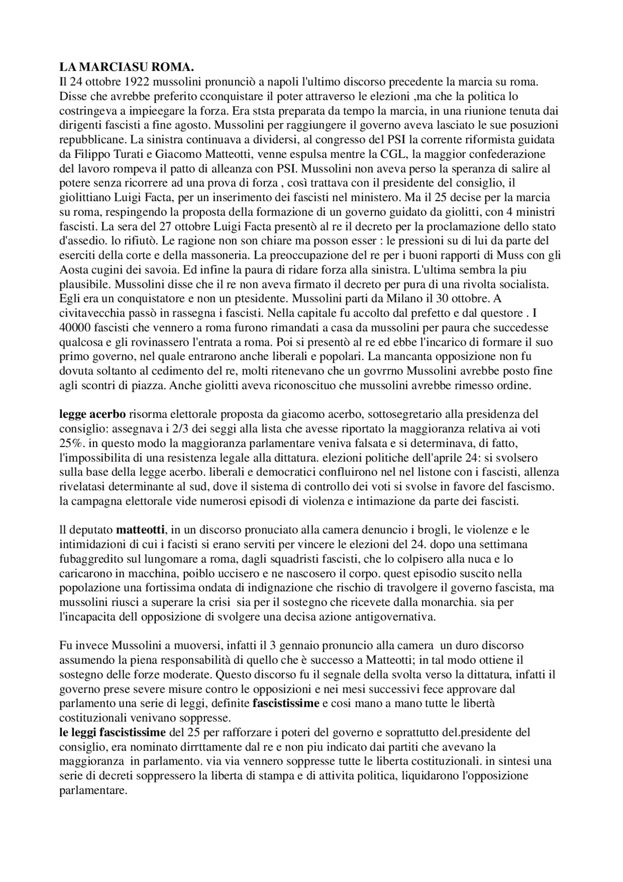 Appunti Su Mussolini Docsity