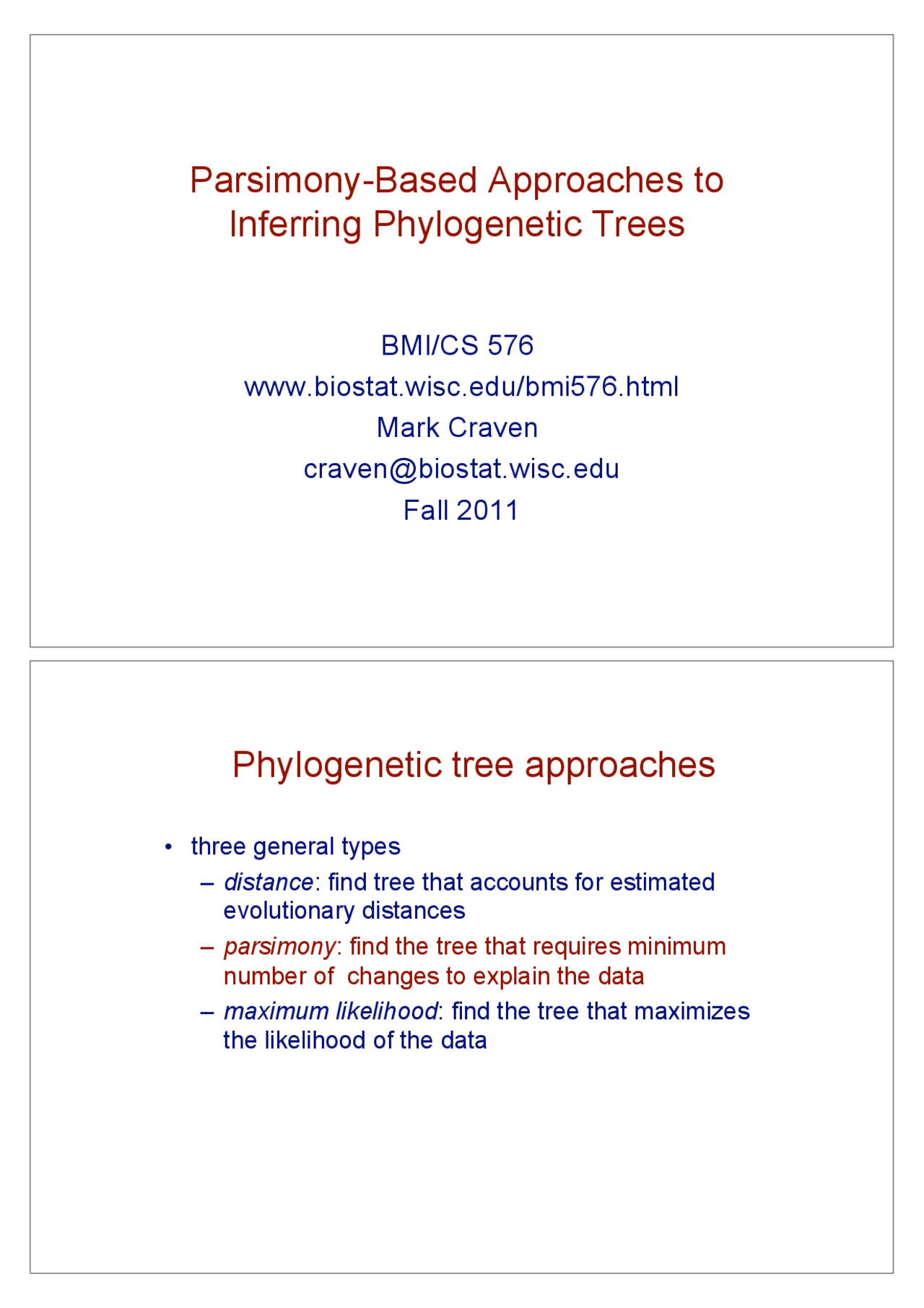 Parsimony Analysis Phylogeny Docsity