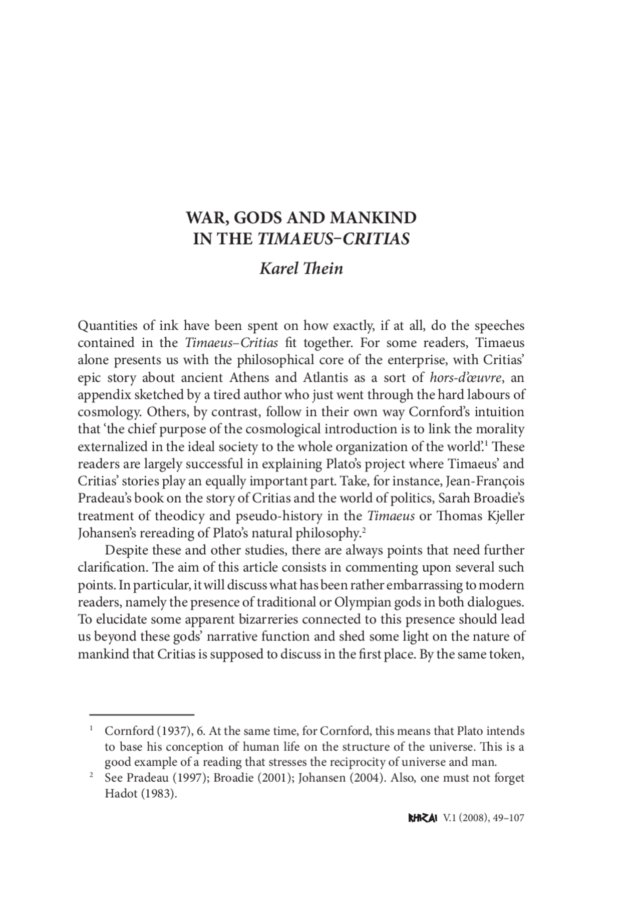 Timeo E Cosmogonia In Platone Docsity