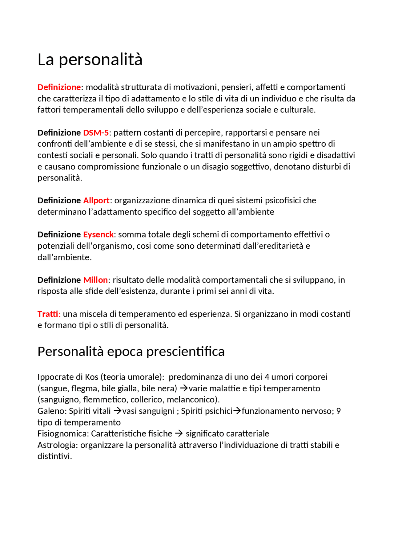 La Personalità E I Suoi Disturbi Docsity
