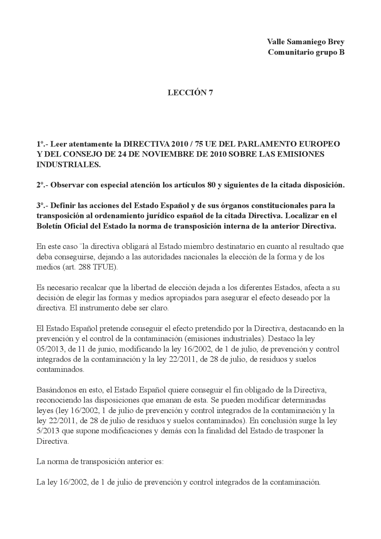Transposición de la Directiva Europea sobre Emisiones Industriales en España | Ejercicios de ...