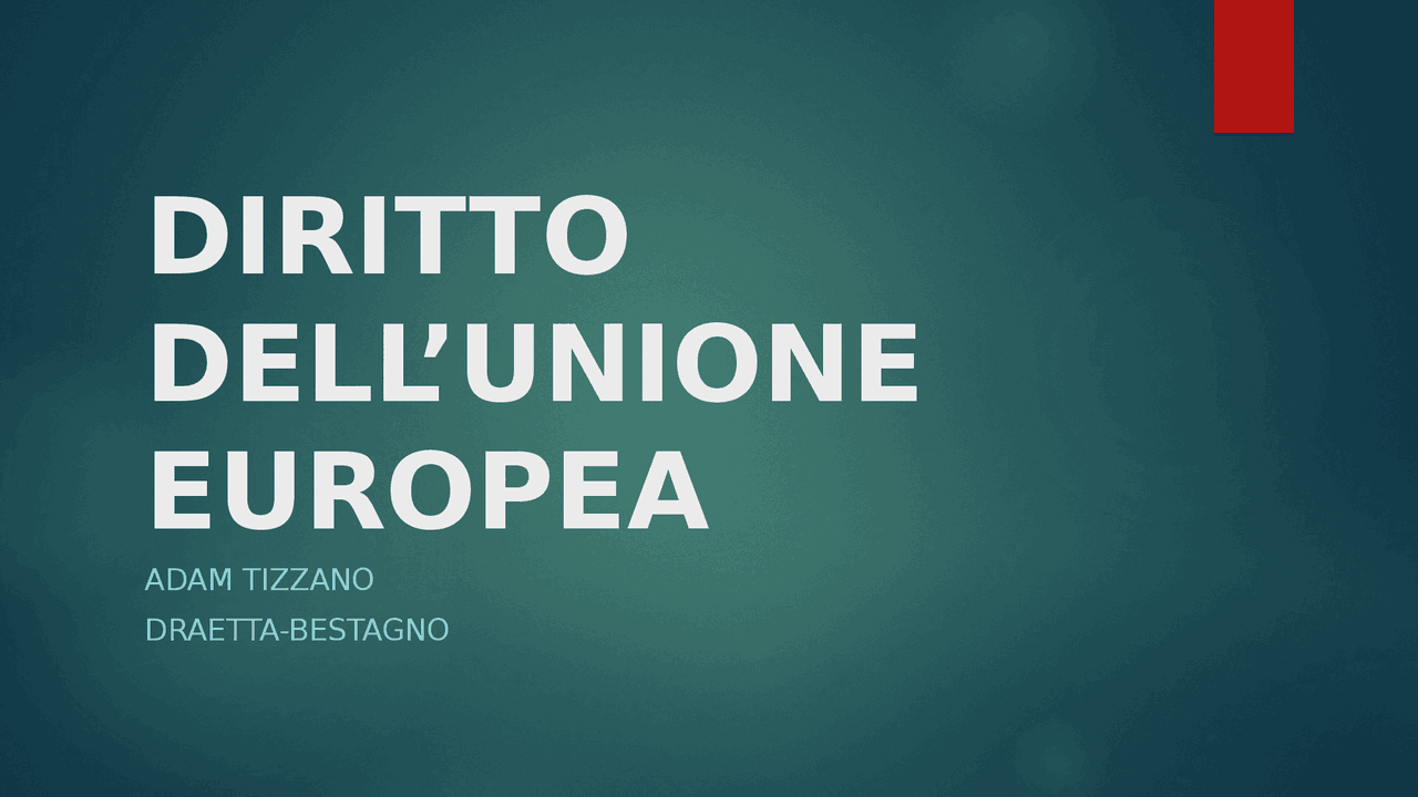 Introduzione Al Diritto Ue Docsity