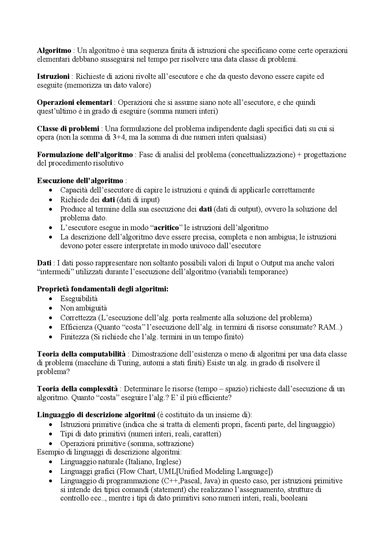 Fondamenti Di Programmazione A C Docsity