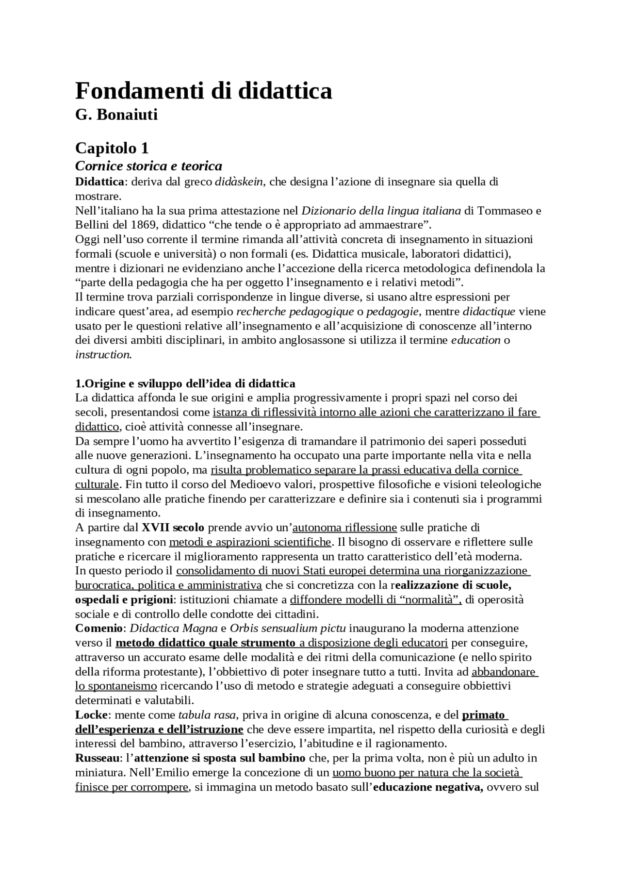 Fondamenti Di Didattica Docsity