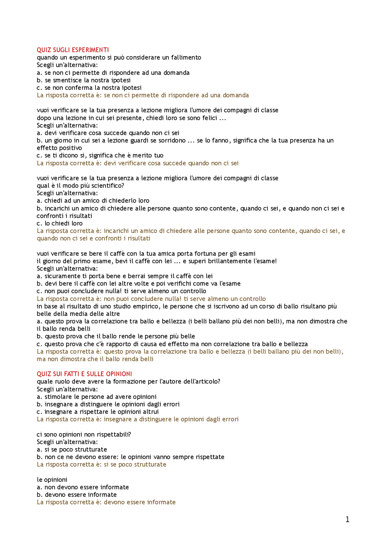 Domande A Crocette Economia Cognitiva Docsity
