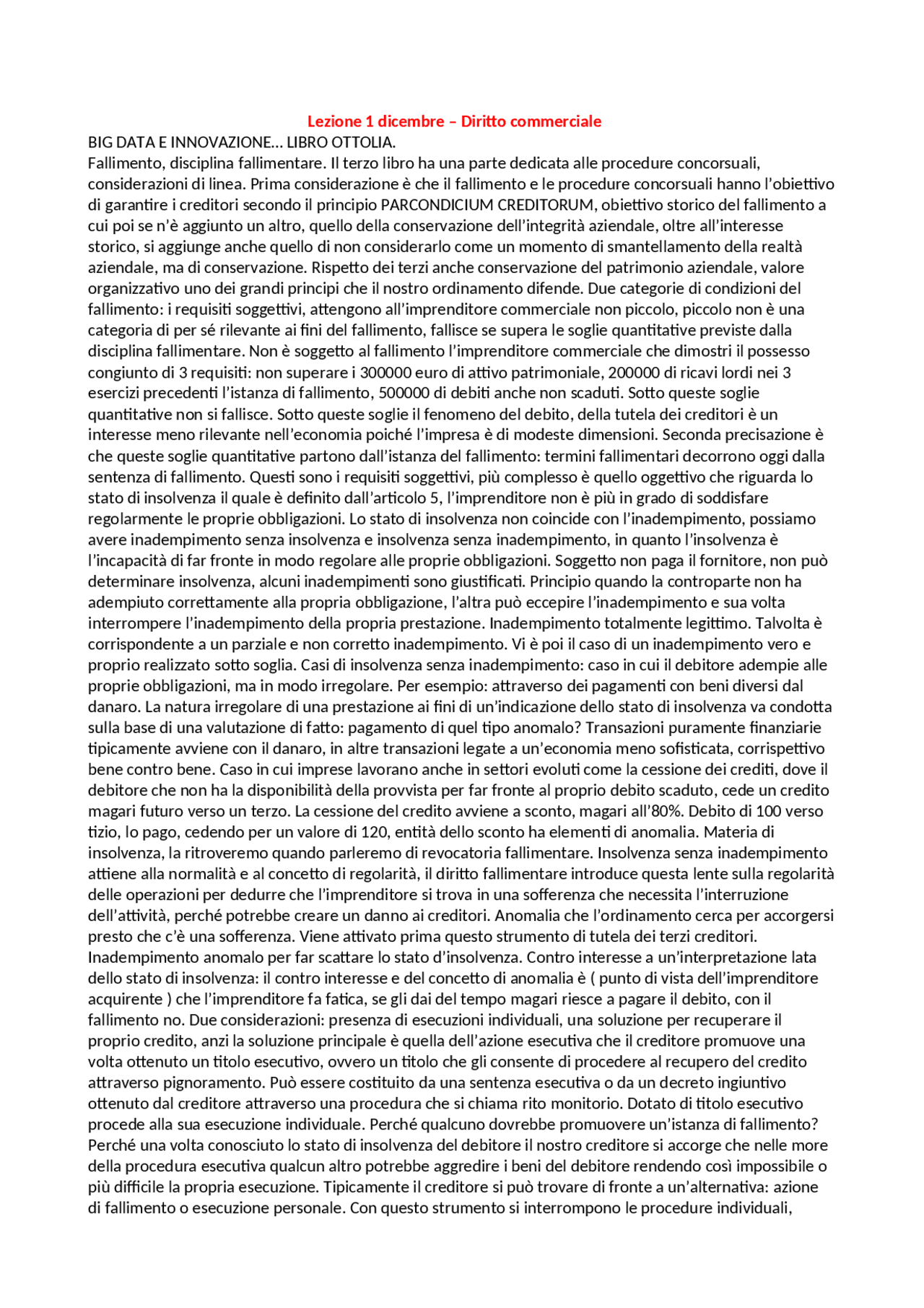 Diritto Commerciale I Docsity