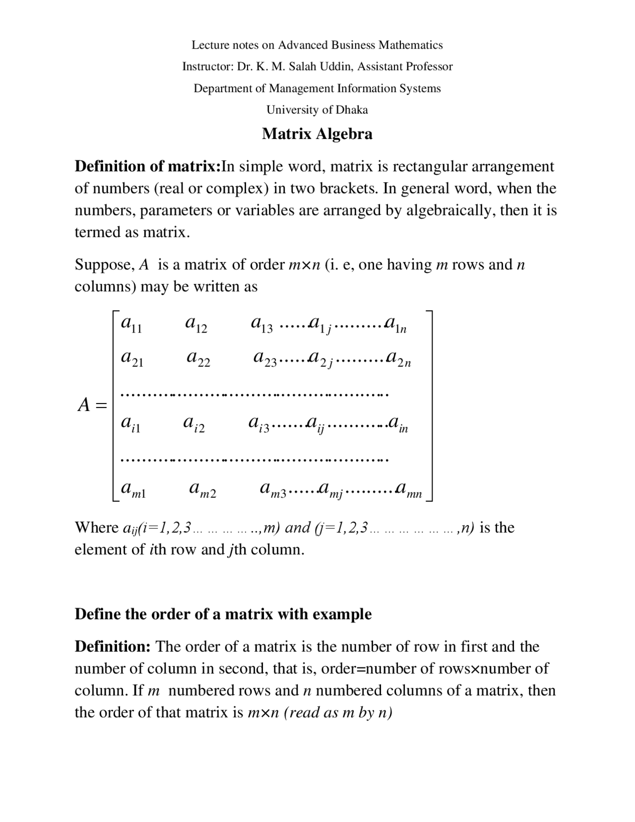 Advanced Mathematics Docsity