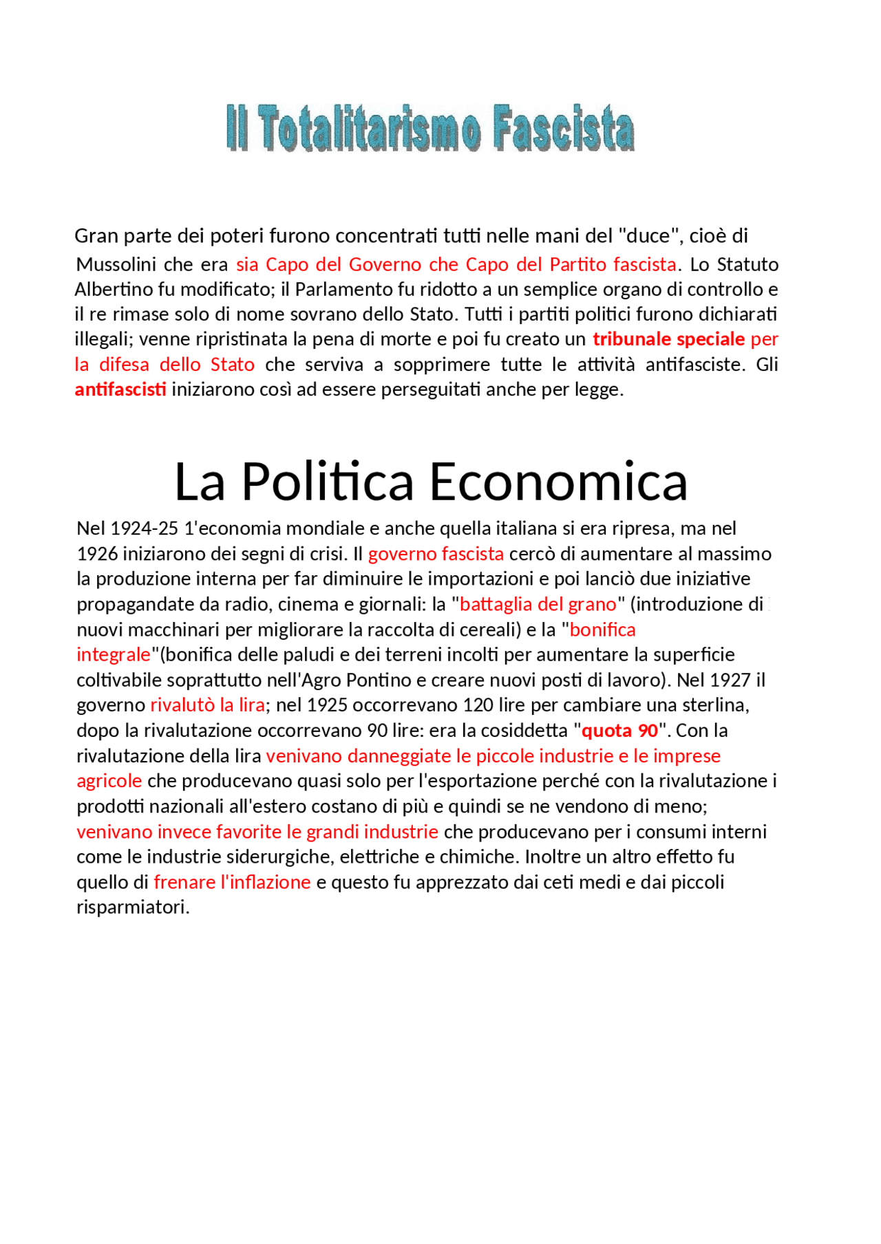Il Fascismo Storia Docsity