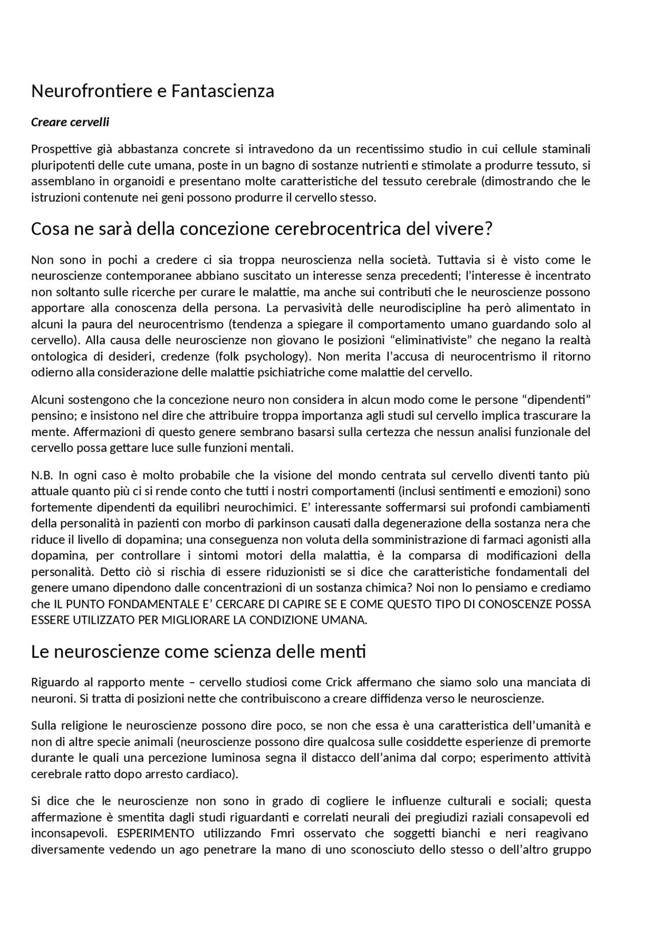 Neurofobia Riassunto Docsity