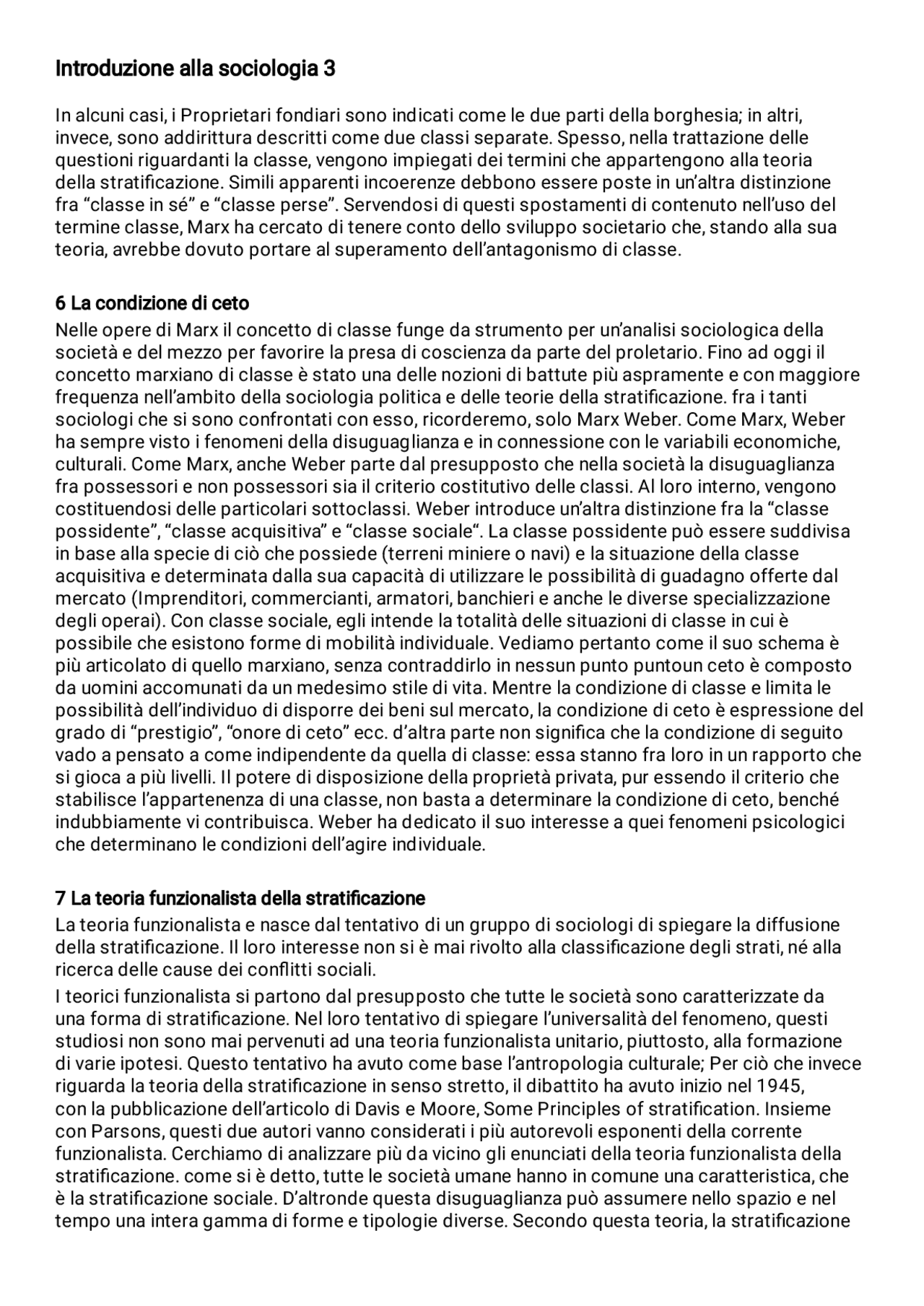 Riassunto Introduzione alla Sociologia 3 - Docsity