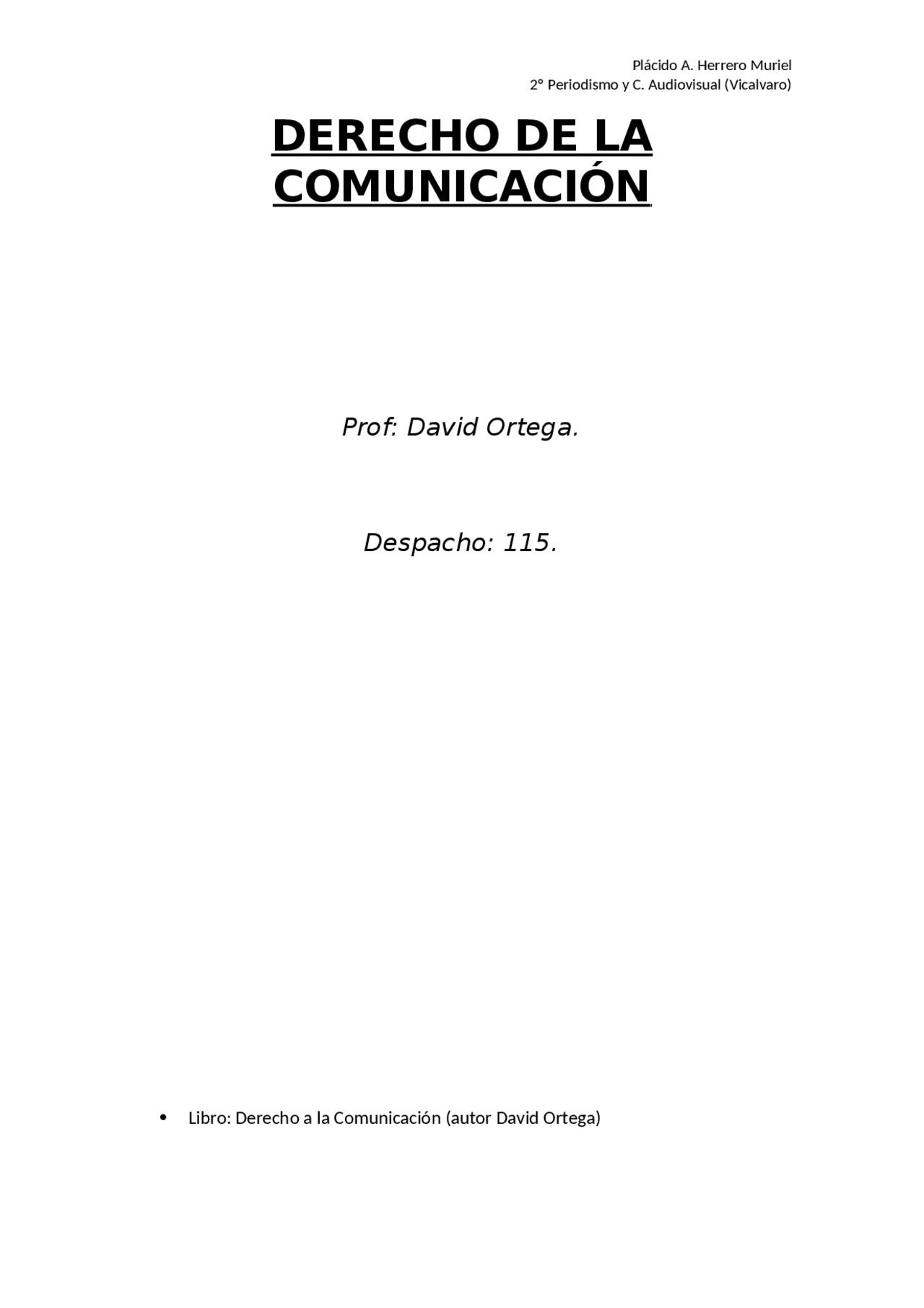 Derecho De La Comunicación Docsity