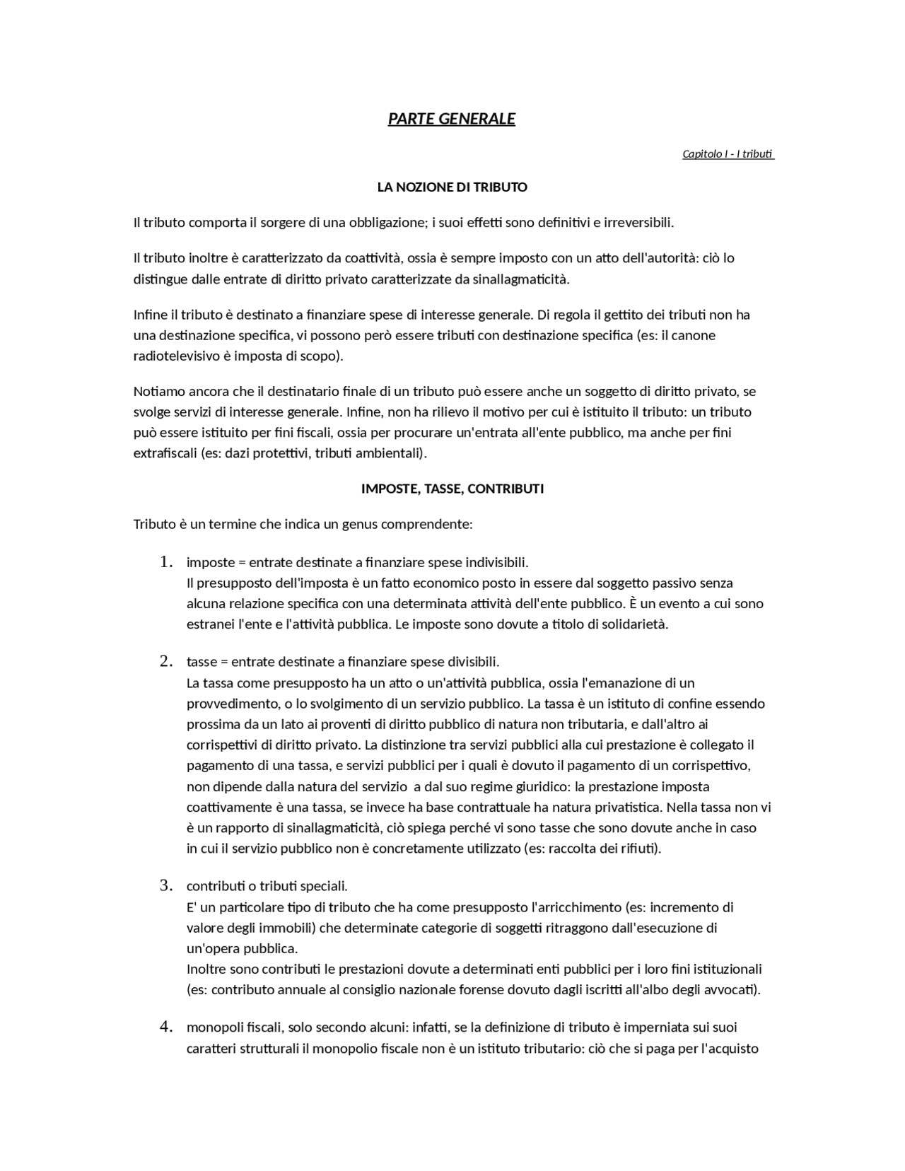 Riassunto Del Compendio Di Diritto Tributario Docsity
