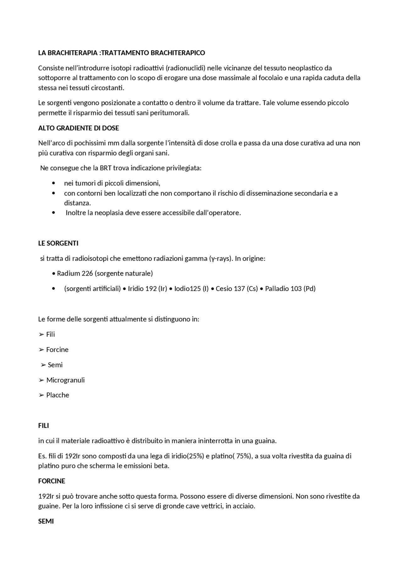 Brachiterapia Tecniche E Applicazioni Docsity