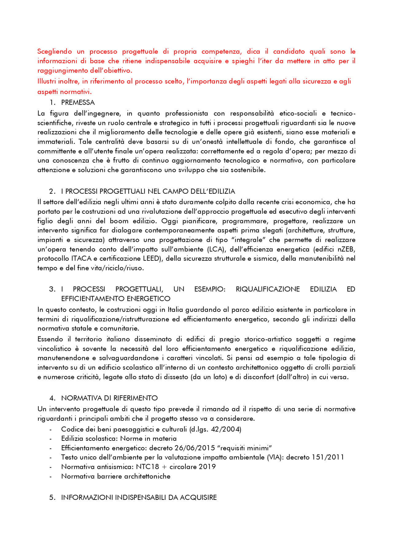 Svolgimento 1a Prova Esame Di Stato Ingegnere Civile Ambientale Docsity