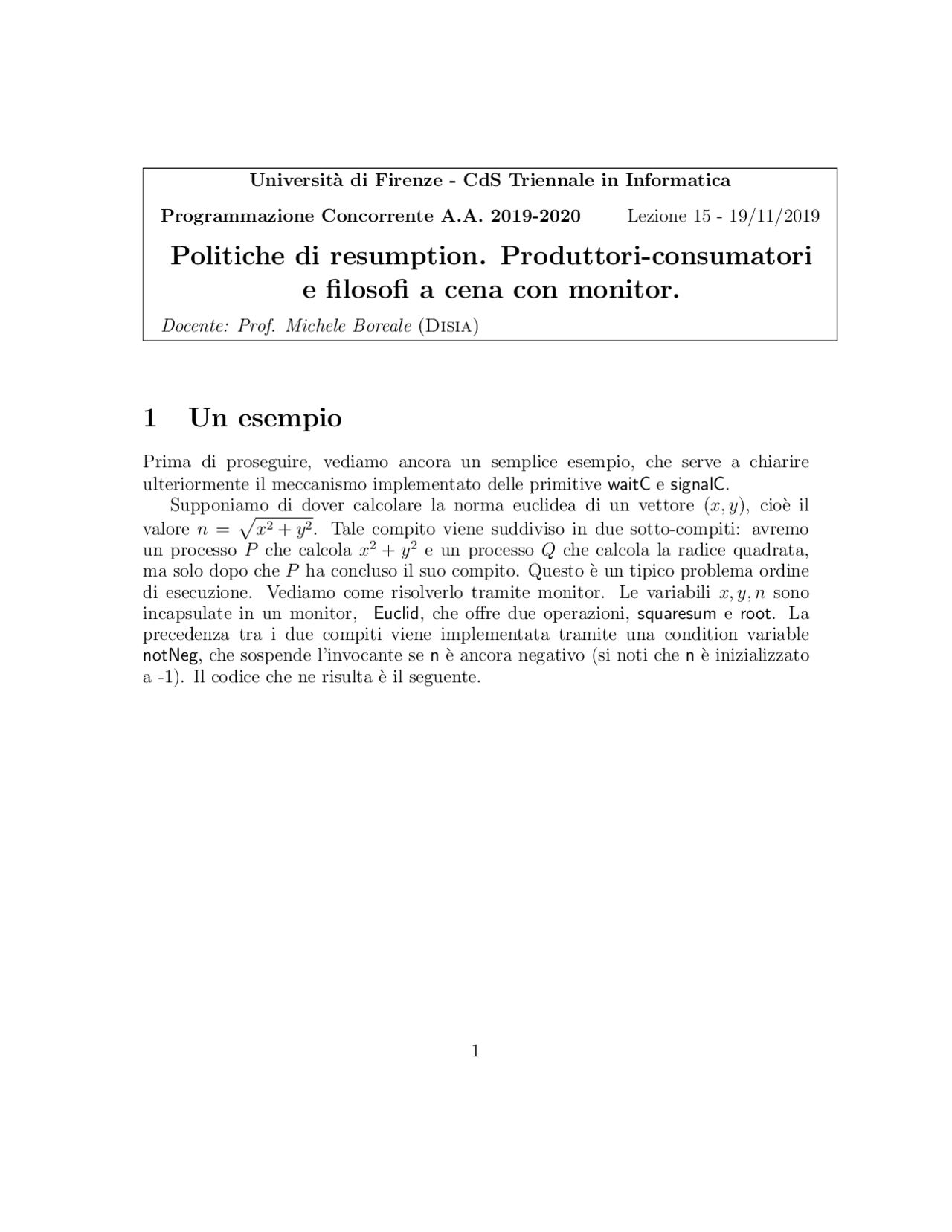 Slide Programmazione Concorrente Lezione 15 Docsity