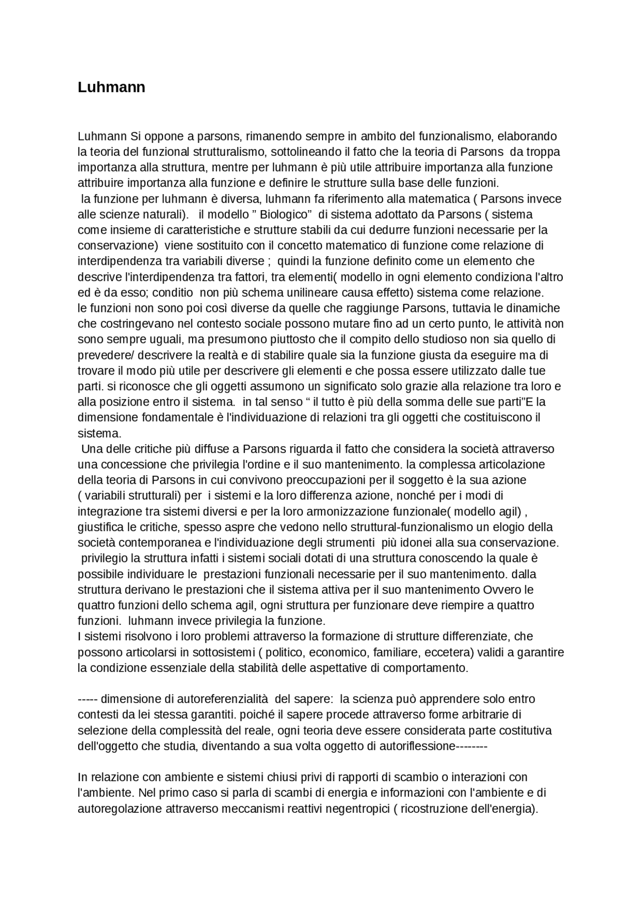 Trascrizione Lezione Su Luhmann Docsity