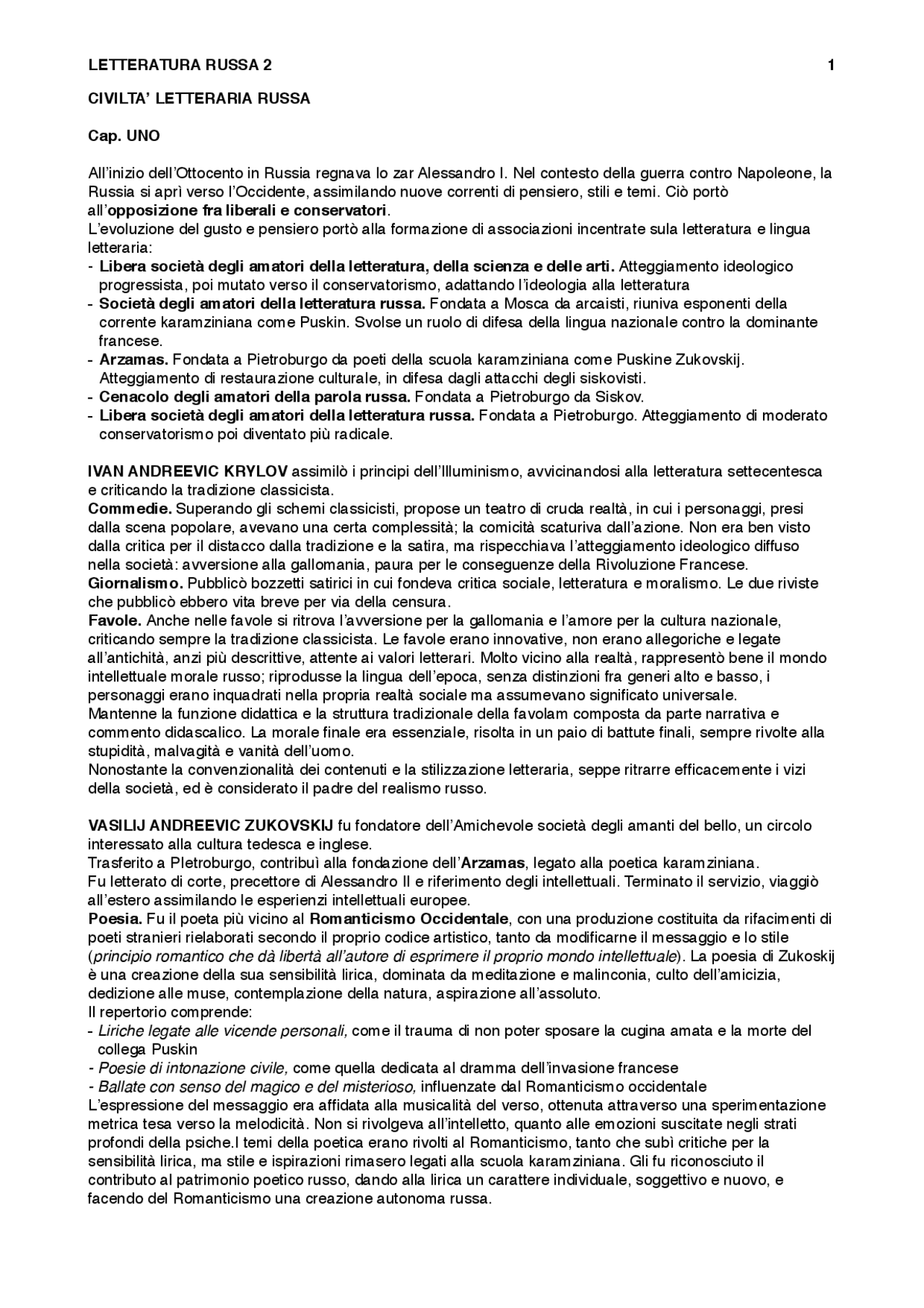 Riassunto Completo Di Civiltà Letteraria Russa Xix Secolo Docsity