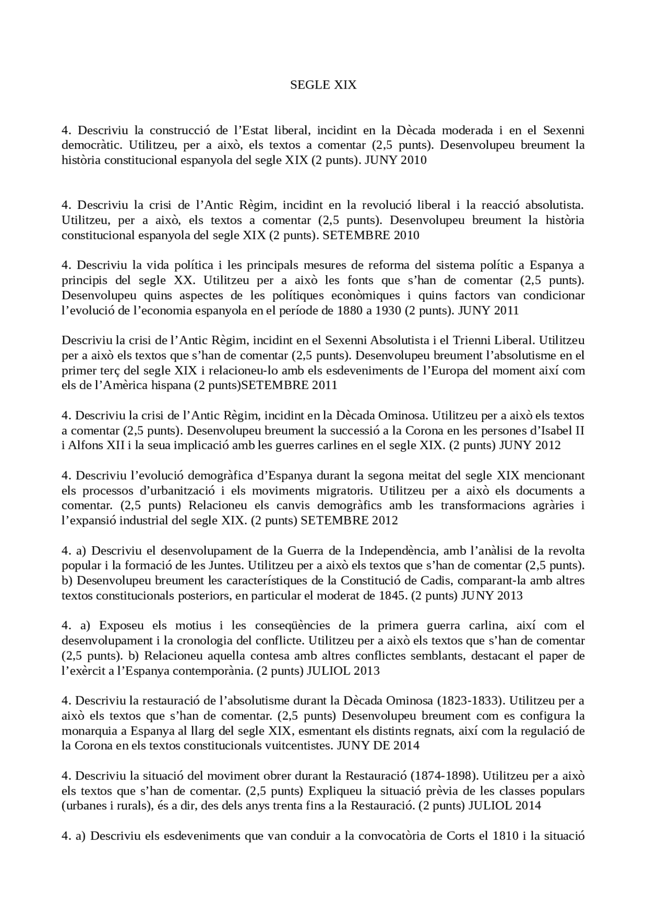 El sexenio democrático - Docsity