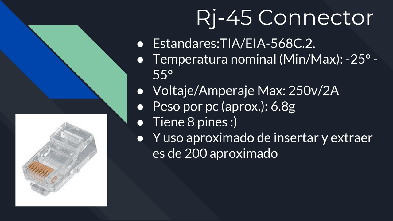 Exposicion del uso del conector RJ 45 - Docsity
