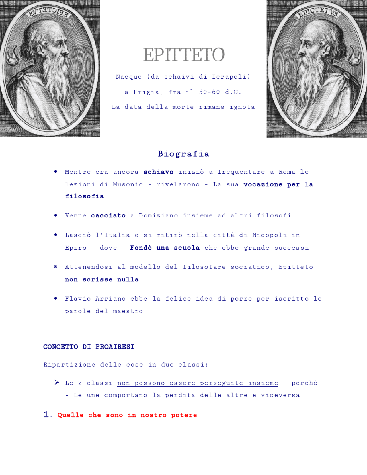 Epitteto Esponente Dello Stoicismo Docsity