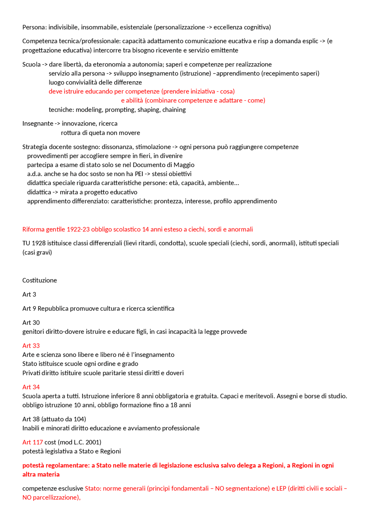 Appunti Di Legislazione Scolastica Unint Docsity
