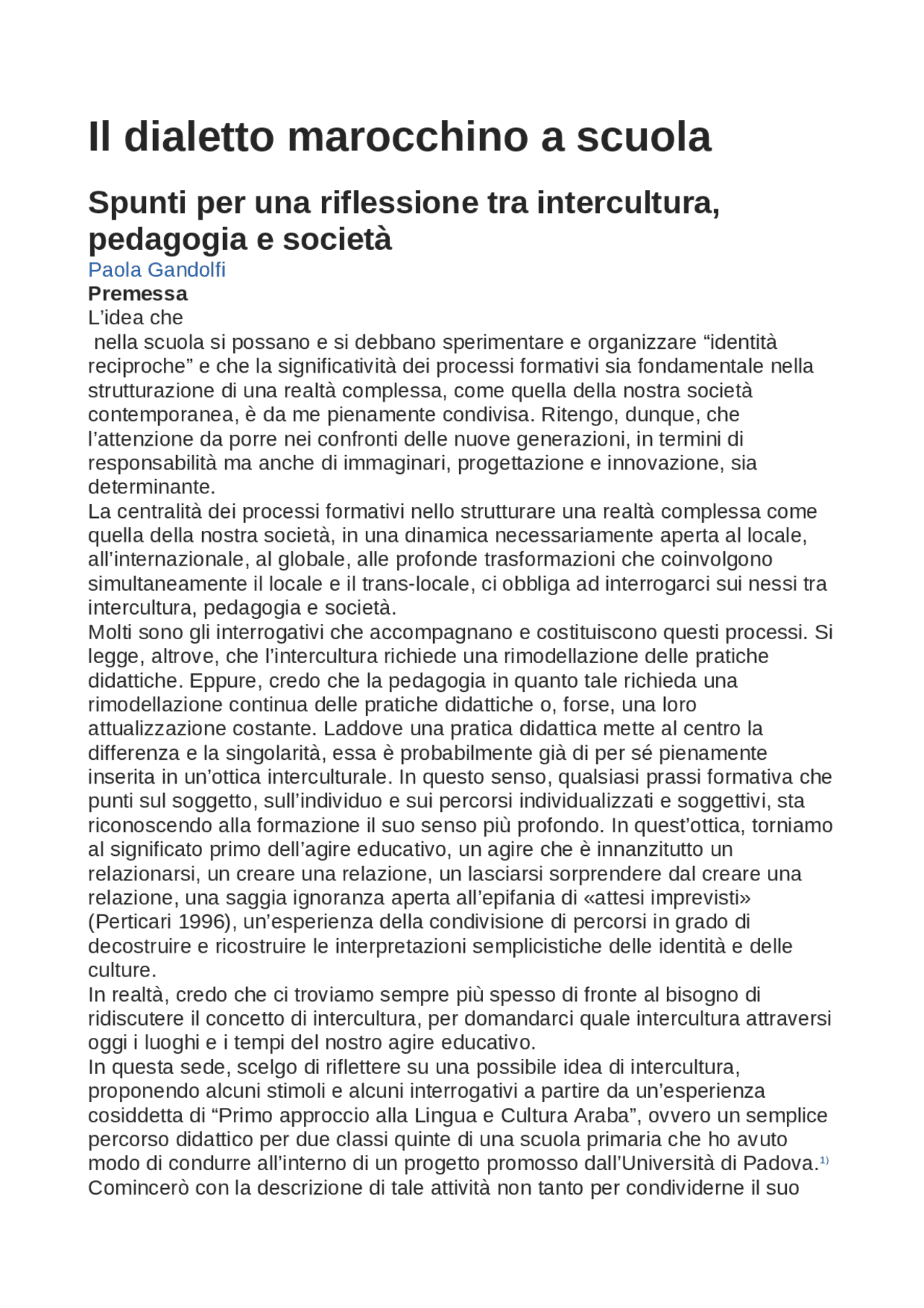 Il Dialetto Marocchino Docsity